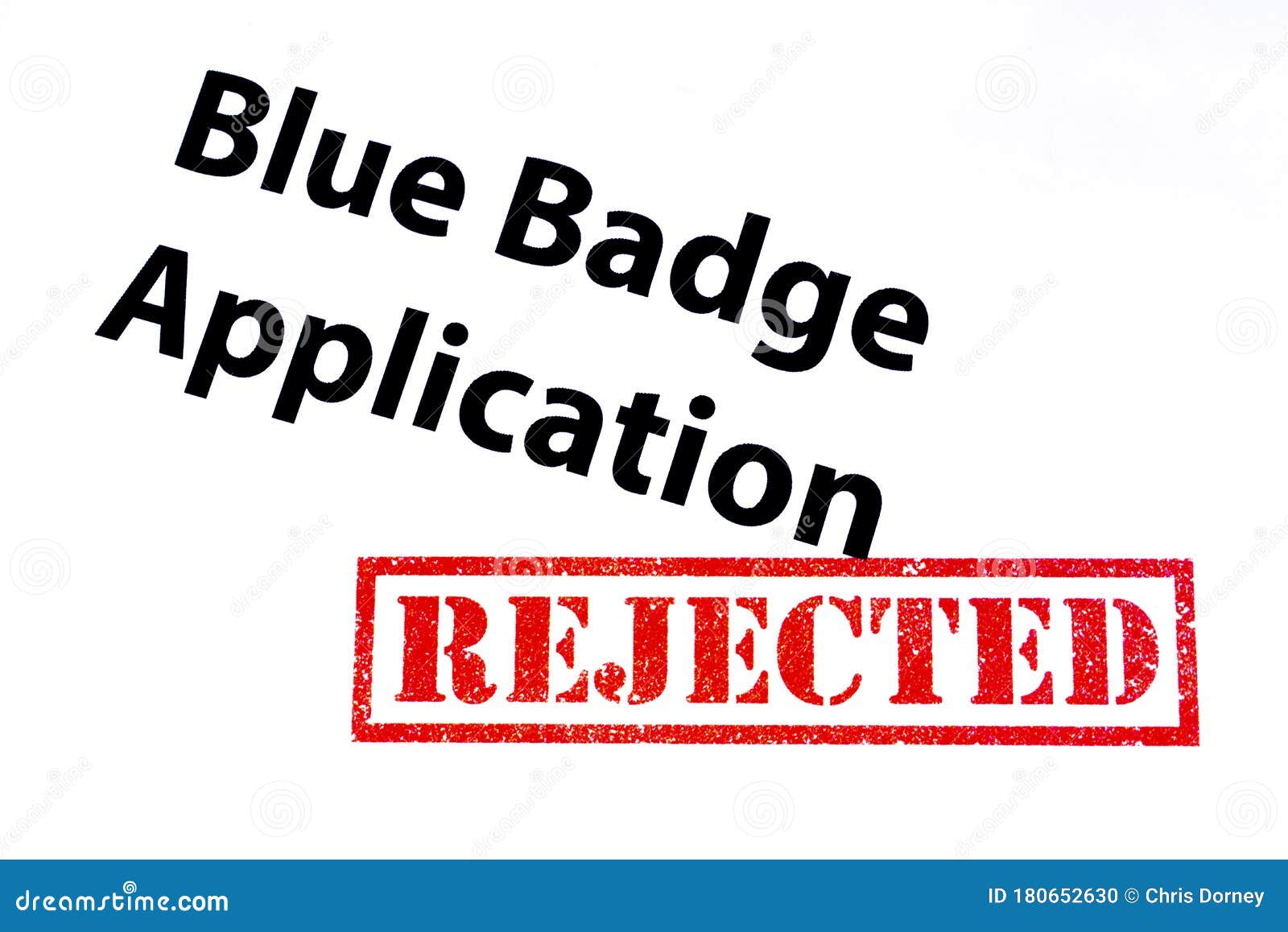Blue Badge Application Rejected Stock Illustration - Illustration of ...