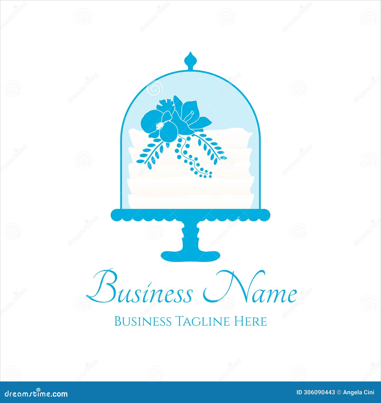 Blue Bakery Logo Design with a Cake Stock Vector - Illustration of ...