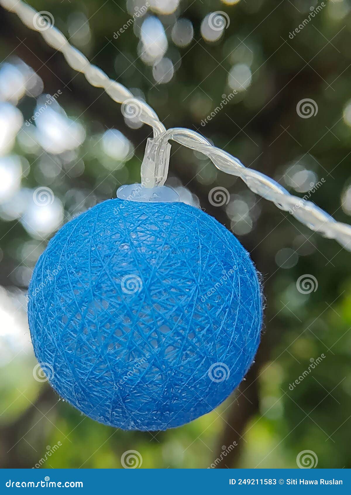 Blue Ball As Decoration for Festival Light Stock Image - Image of plant ...