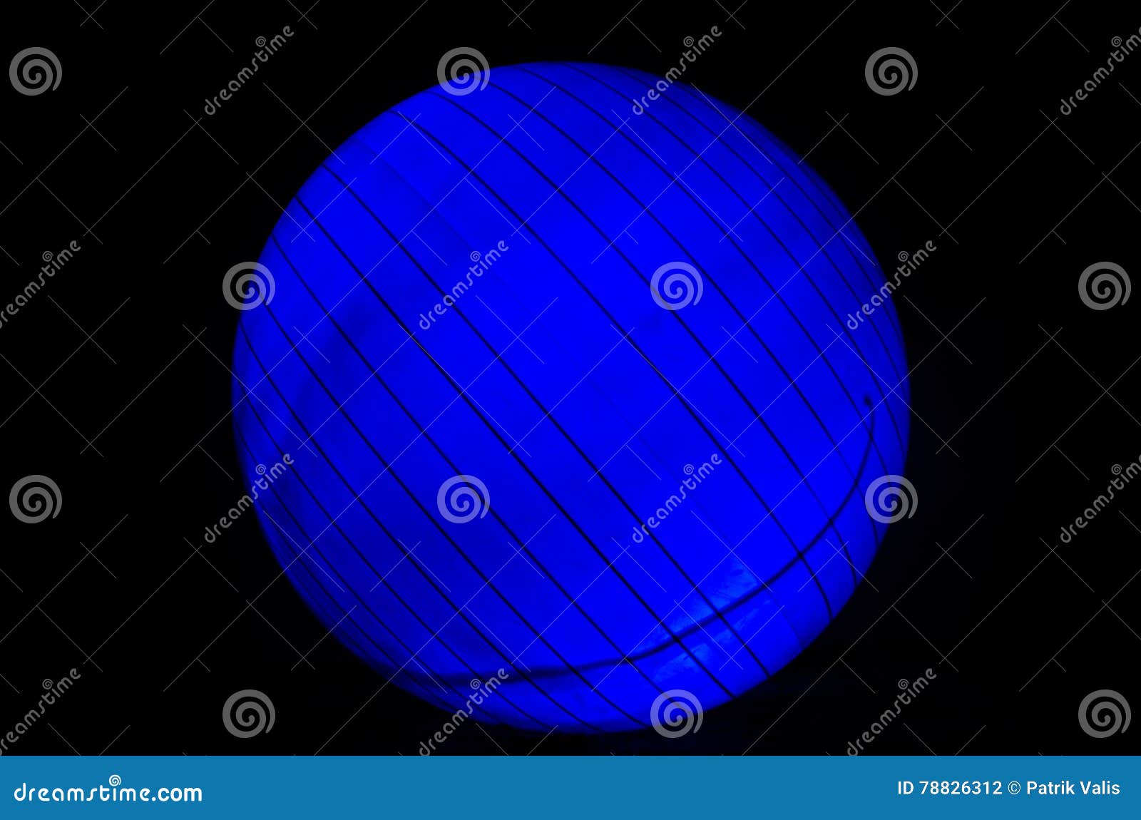 Blue Ball on Black Background. Stock Illustration - Illustration of ...