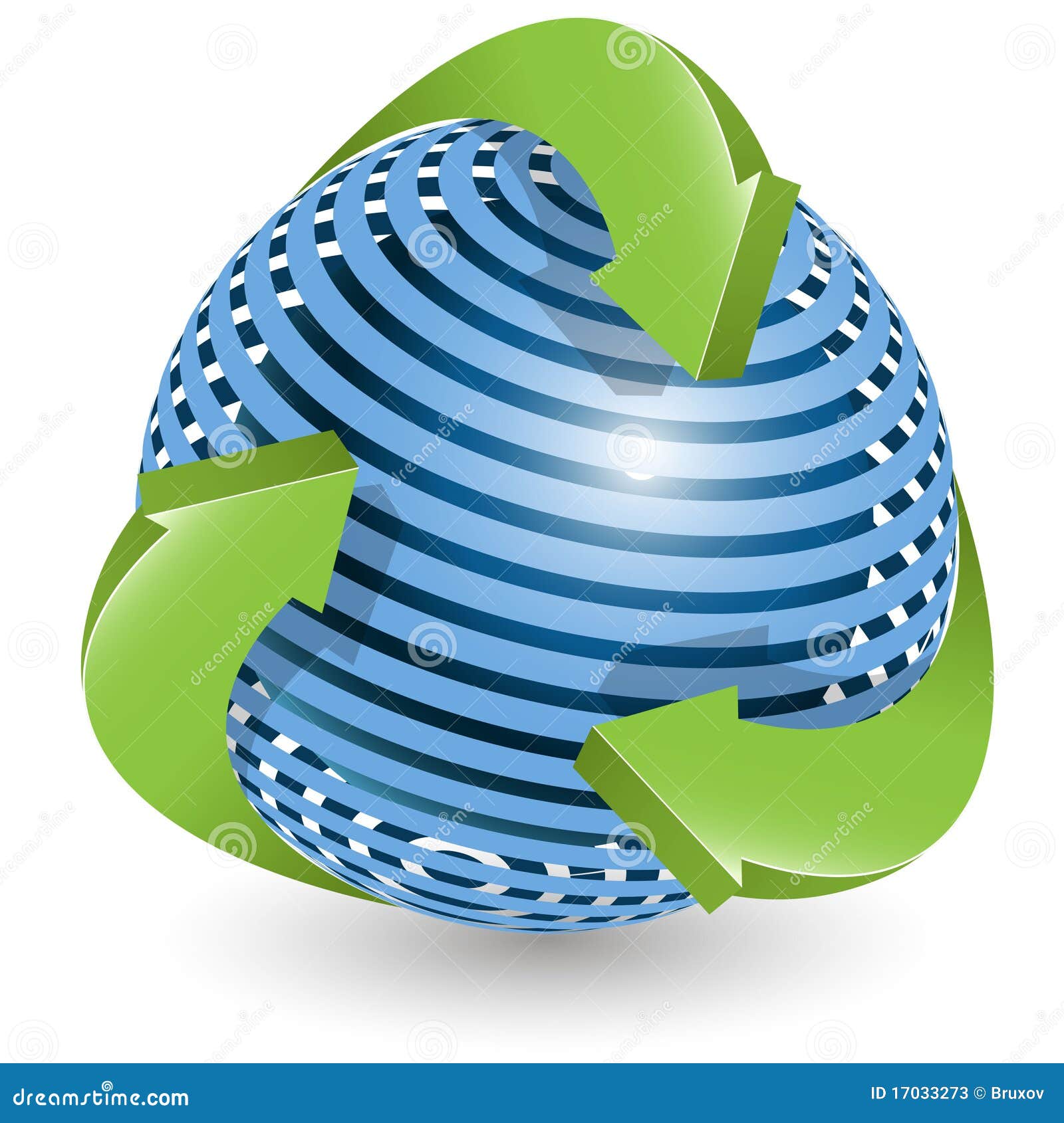 Blue ball and green arrows stock vector. Illustration of organic - 17033273