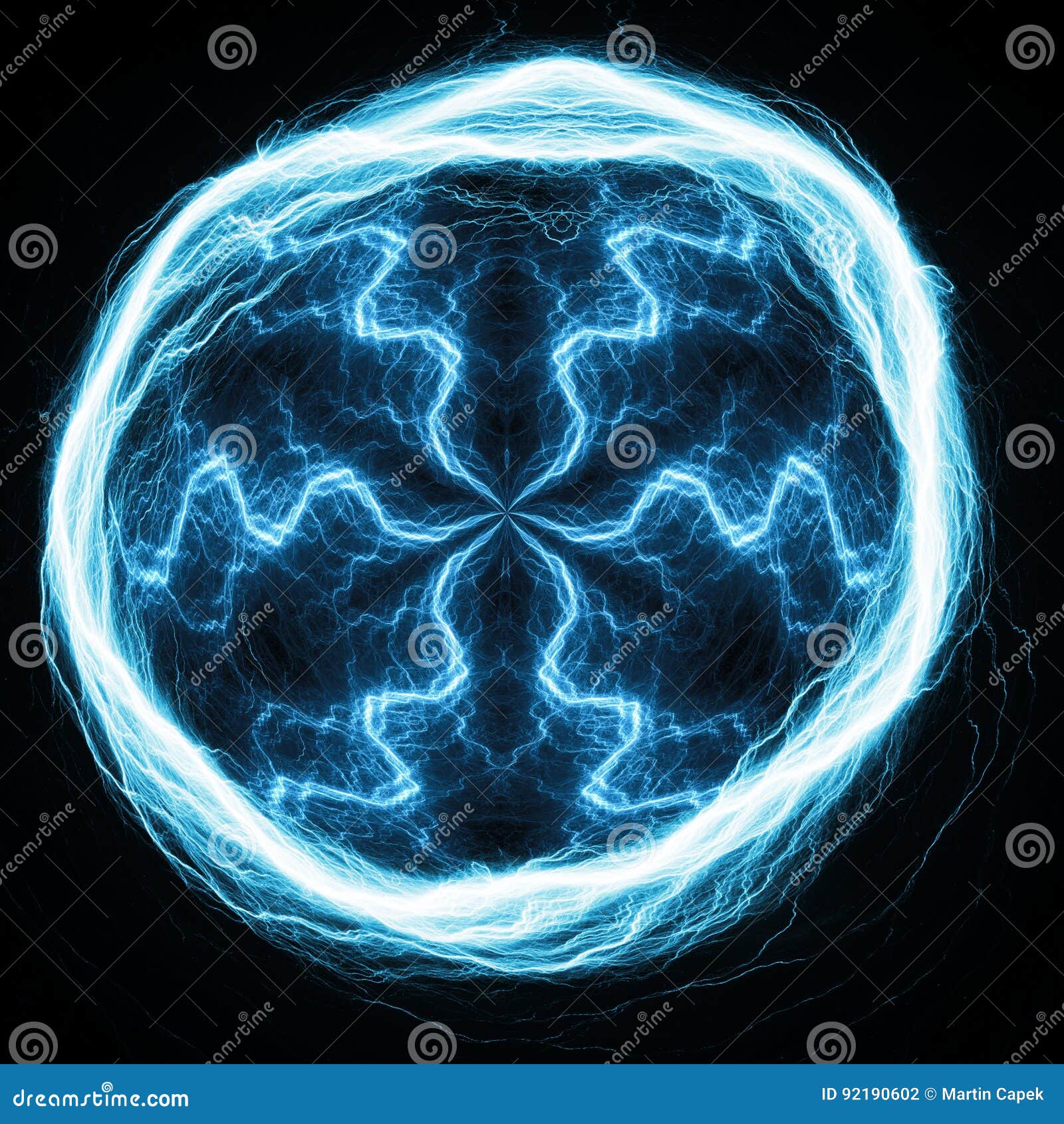 Blue ball lightning stock illustration. Illustration of blue - 92190602