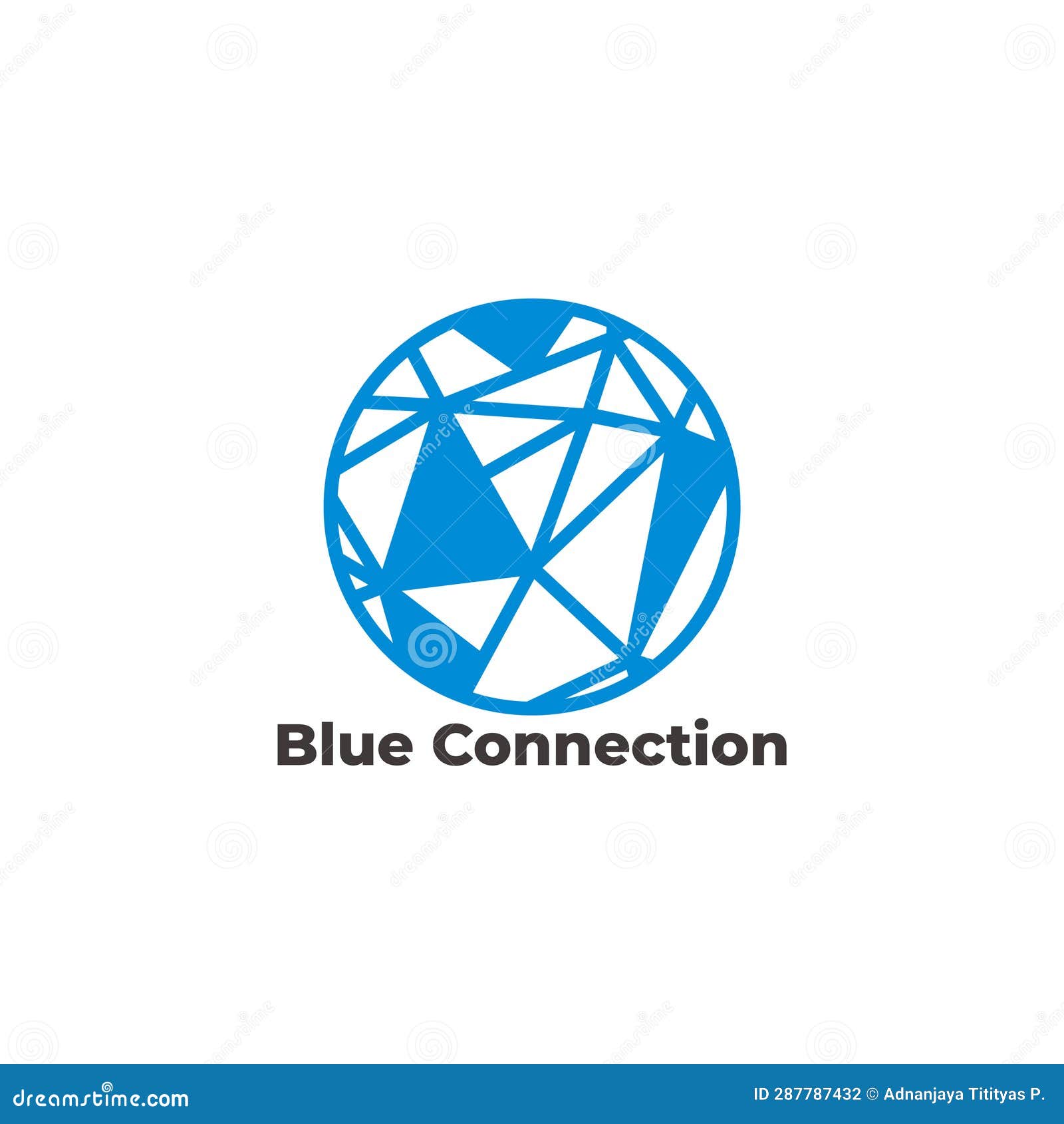 Blue Ball Line Globe Connection Symbol Logo Vector Stock Vector ...