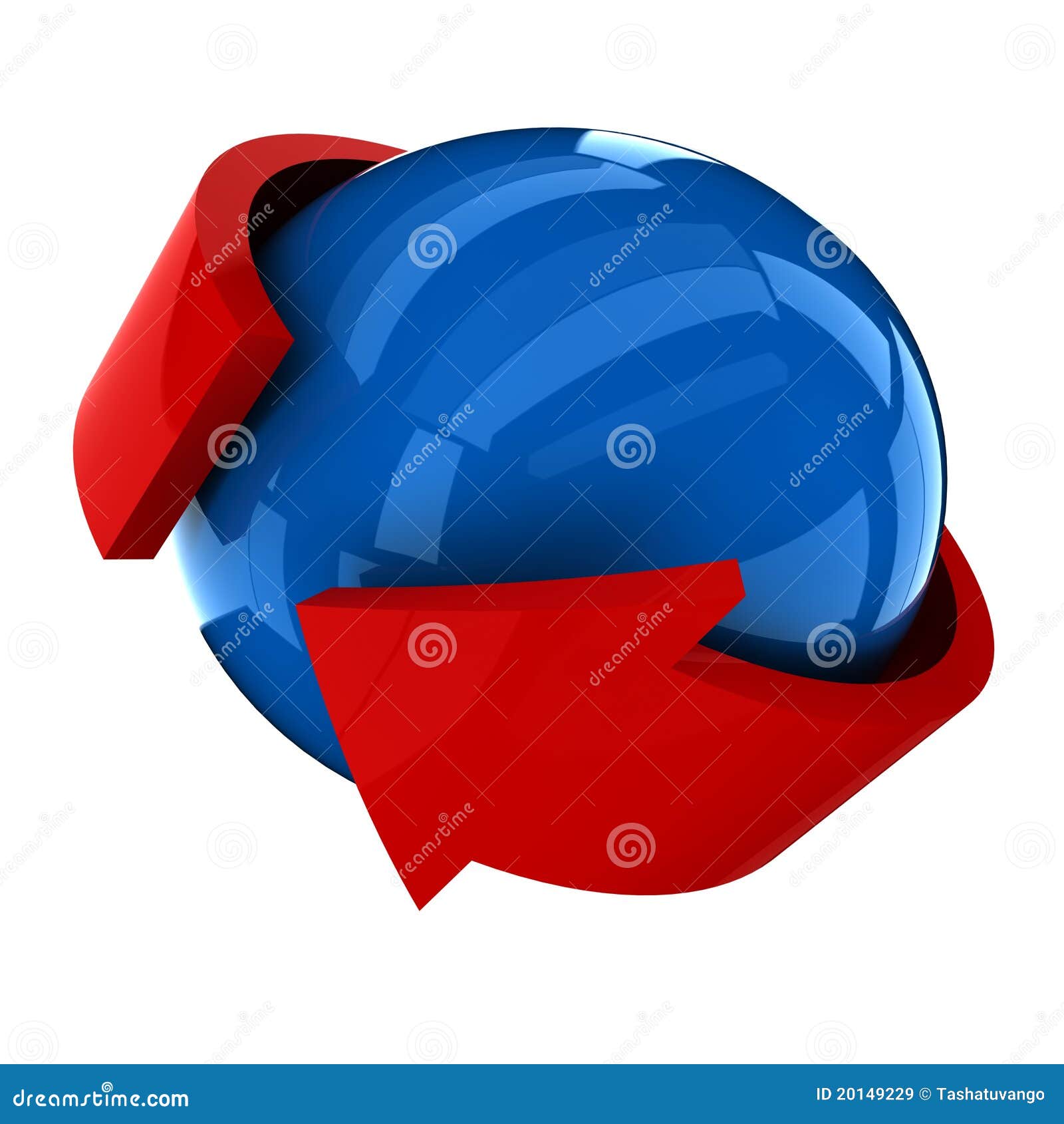 The BLUE BALL with the RED ARROW Stock Illustration - Illustration of ...