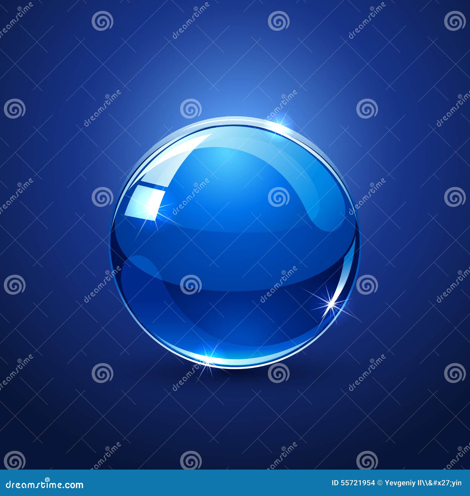 Blue ball stock vector. Illustration of decoration, blue - 55721954