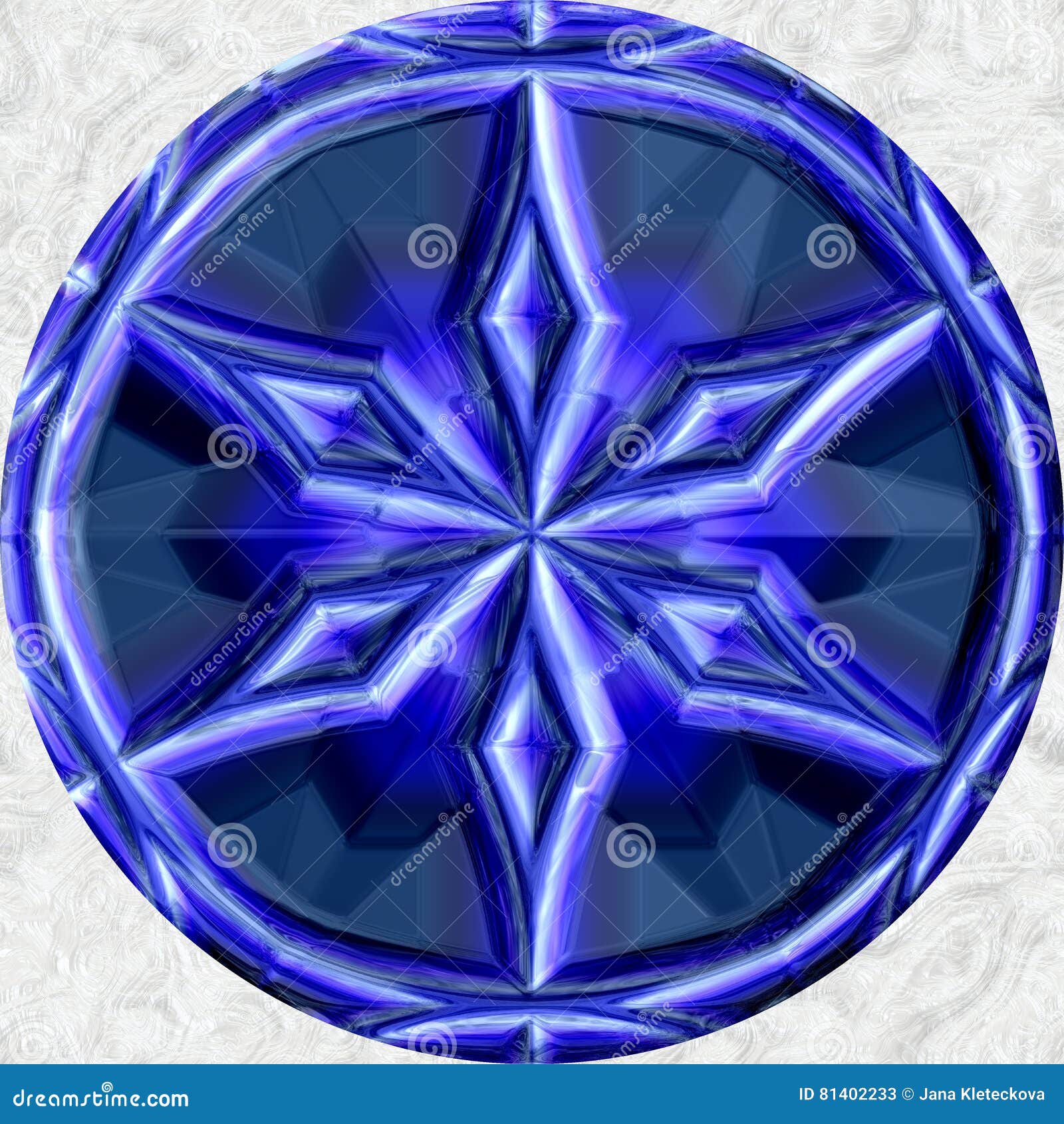 Blue Ball Sphere Round Circle Orb with Ornamental Star Stock ...