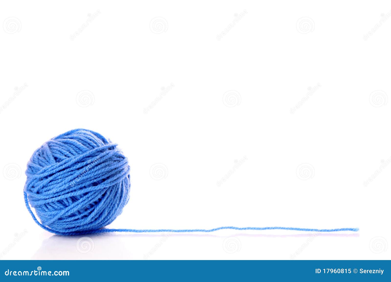 Blue Ball of Woollen Thread Isolated Stock Image - Image of fluffy ...
