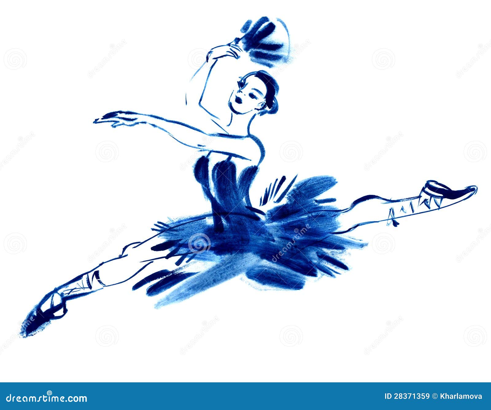 Ballerina Drawing. Modern Ballet Dance Performer Royalty-Free Stock ...