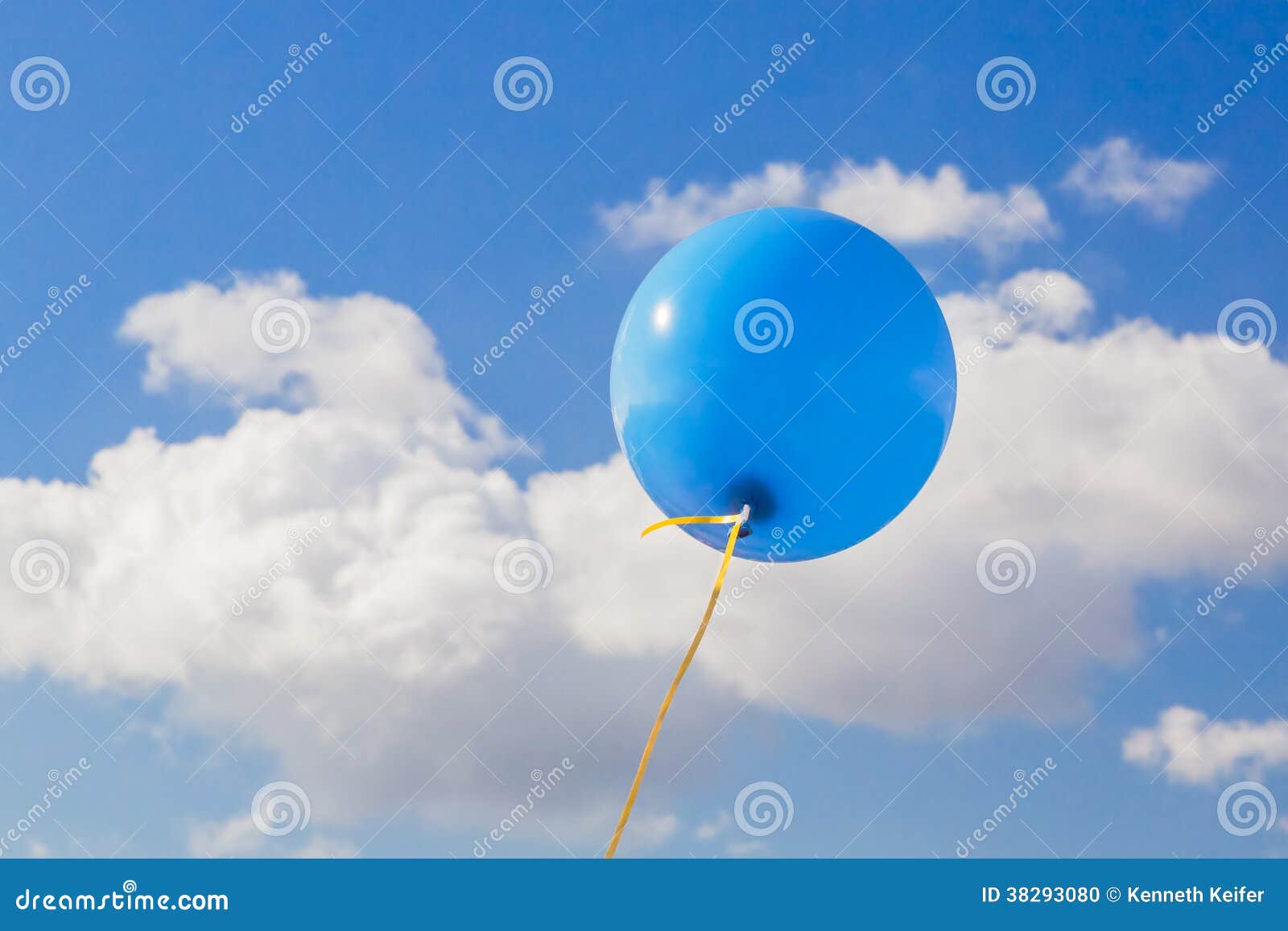 Blue Balloon stock photo. Image of lighter, yellow, flying - 38293080