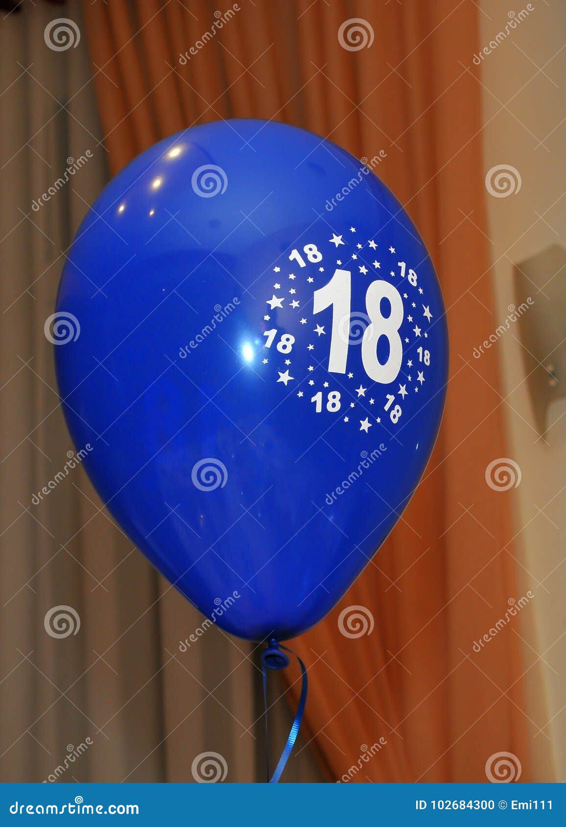 Blue Balloon for 18 Birthday Stock Photo - Image of colorful, party ...