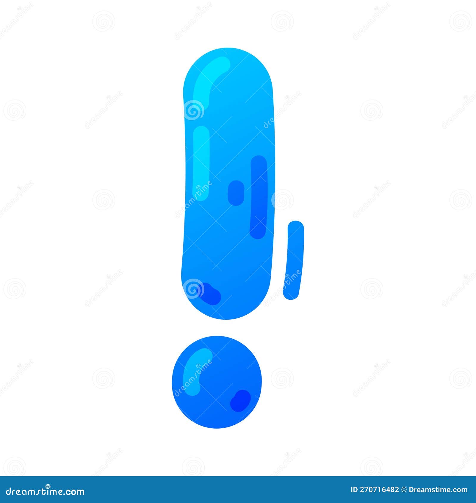 Blue Balloon Exclamation Mark or Point for Punctuation Vector ...