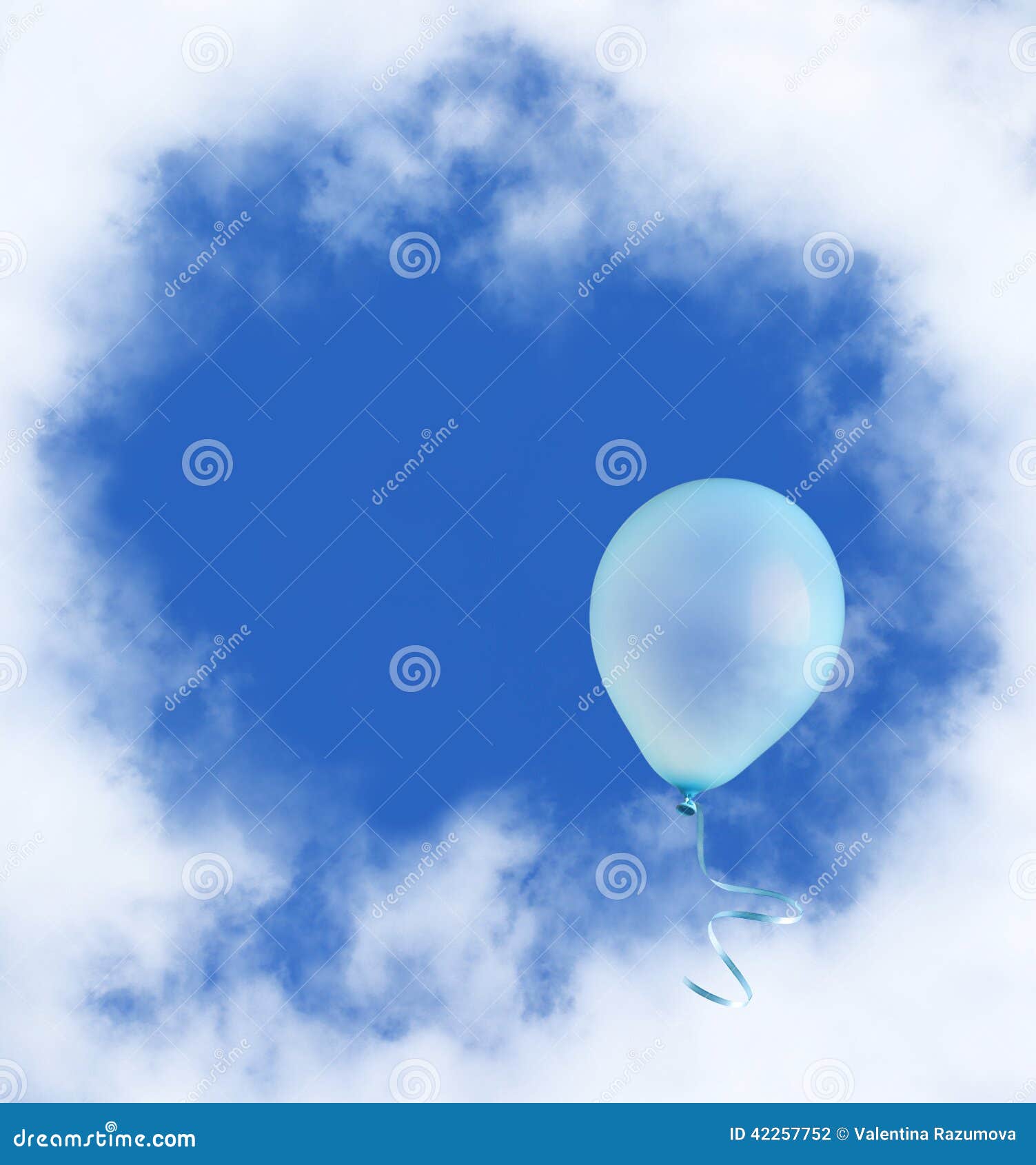 Blue balloon flying stock photo. Image of descriptive - 42257752