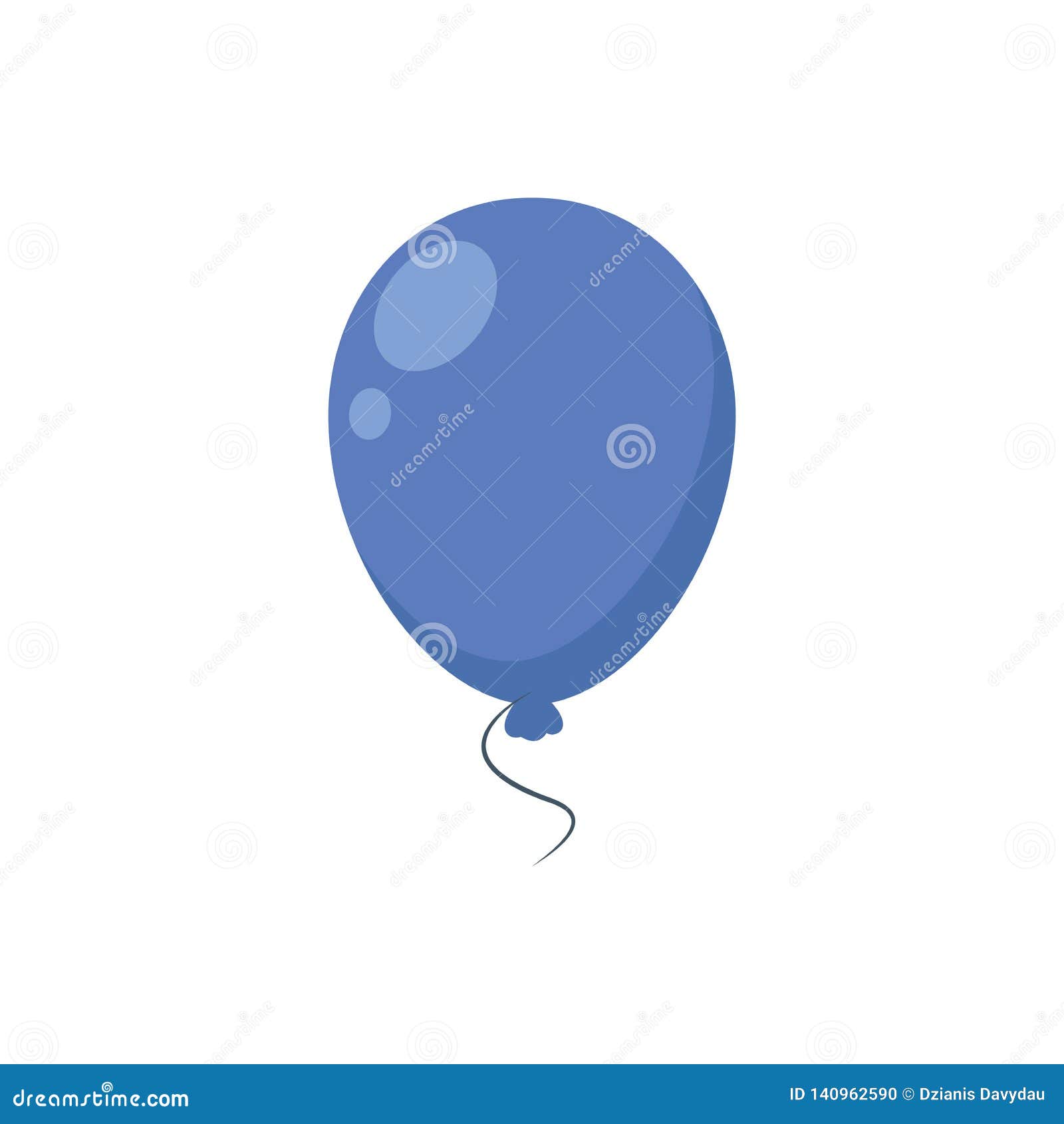 Blue balloon icon stock vector. Illustration of bright - 140962590