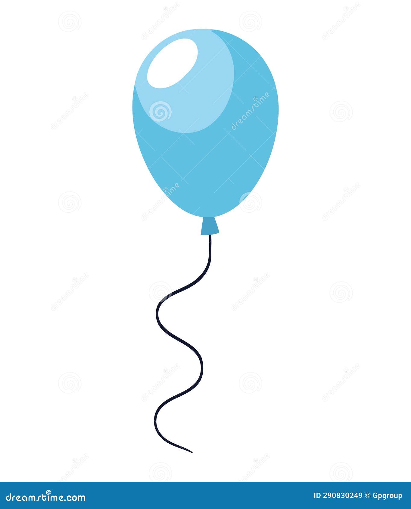 Blue balloon illustration stock illustration. Illustration of string ...
