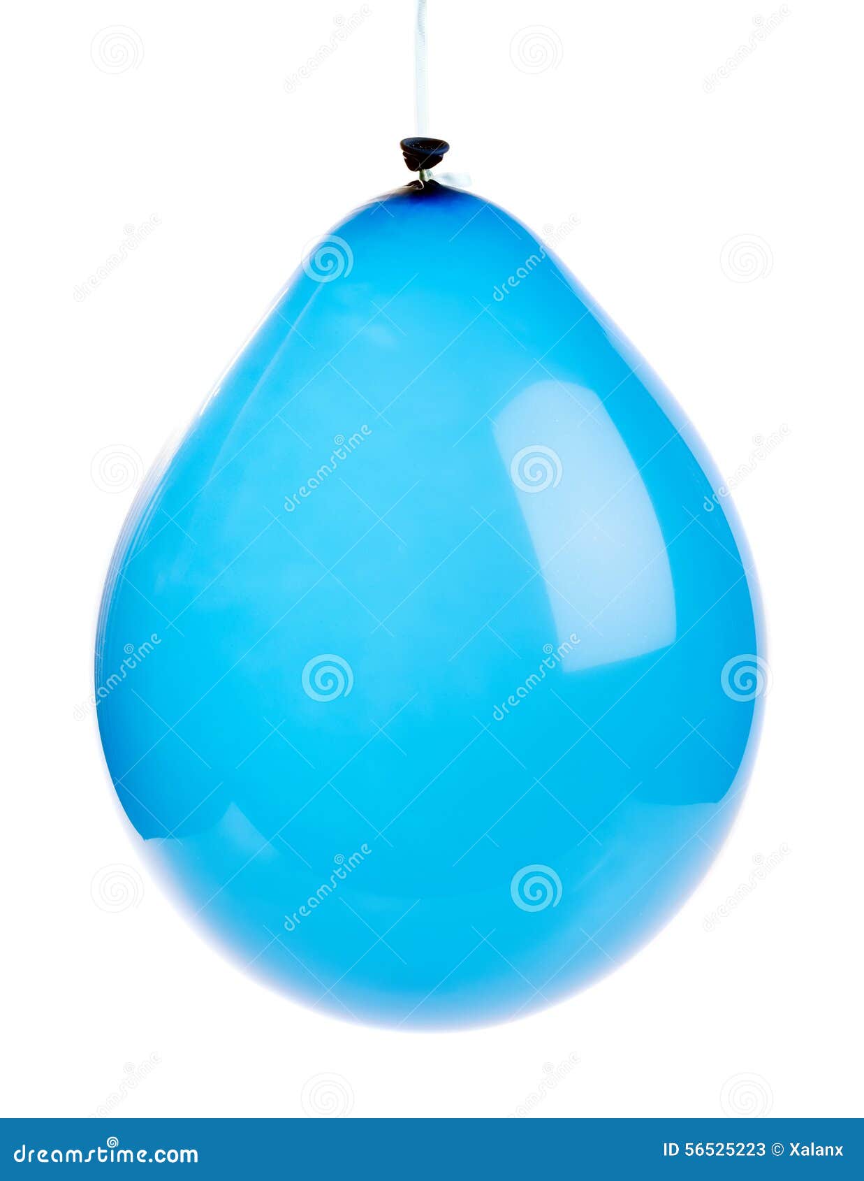 Blue balloon stock image. Image of filled, ribbon, plastic - 56525223