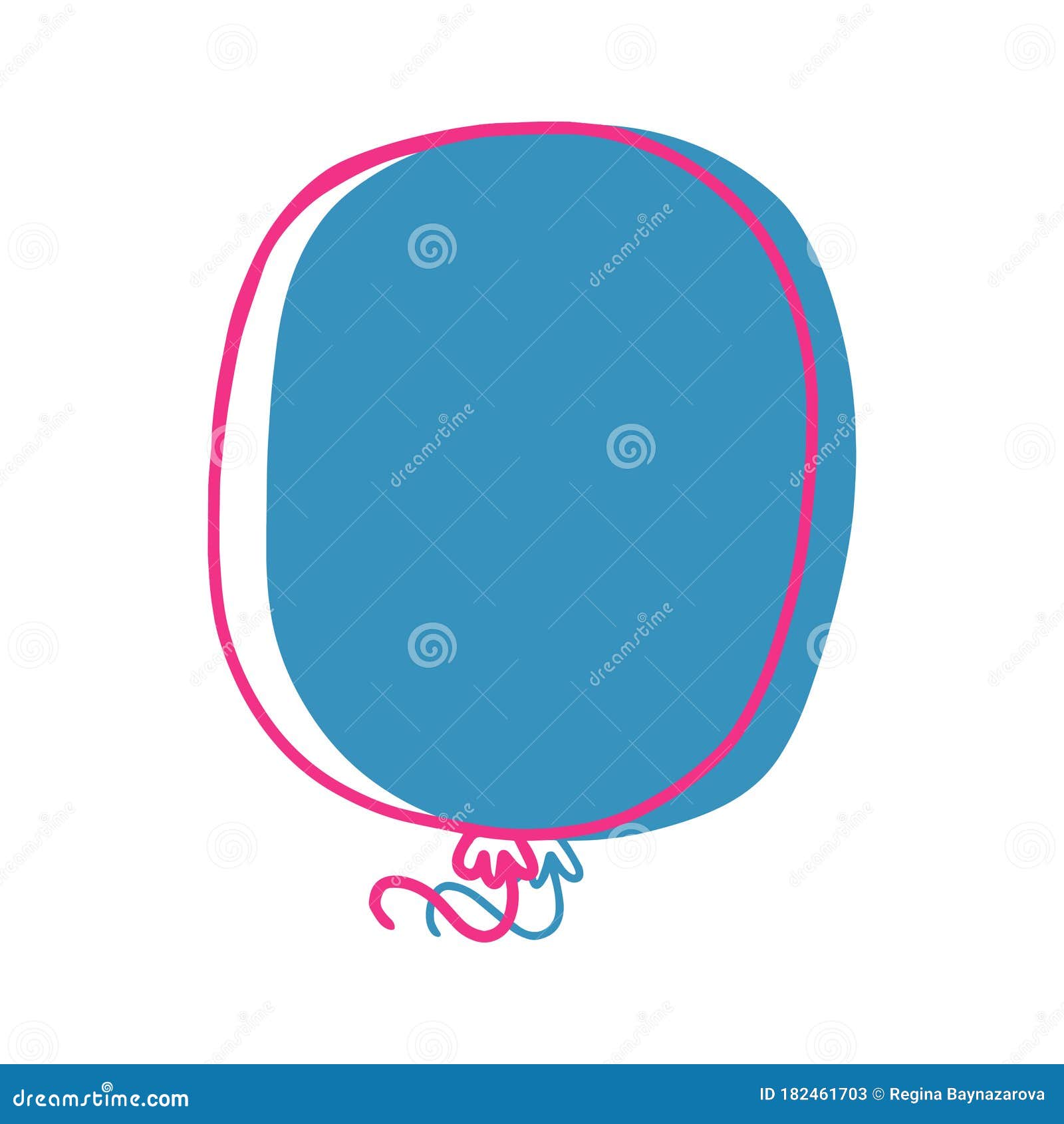 A Blue Balloon with a Pink Outline. Balloon Icon Stock Vector ...