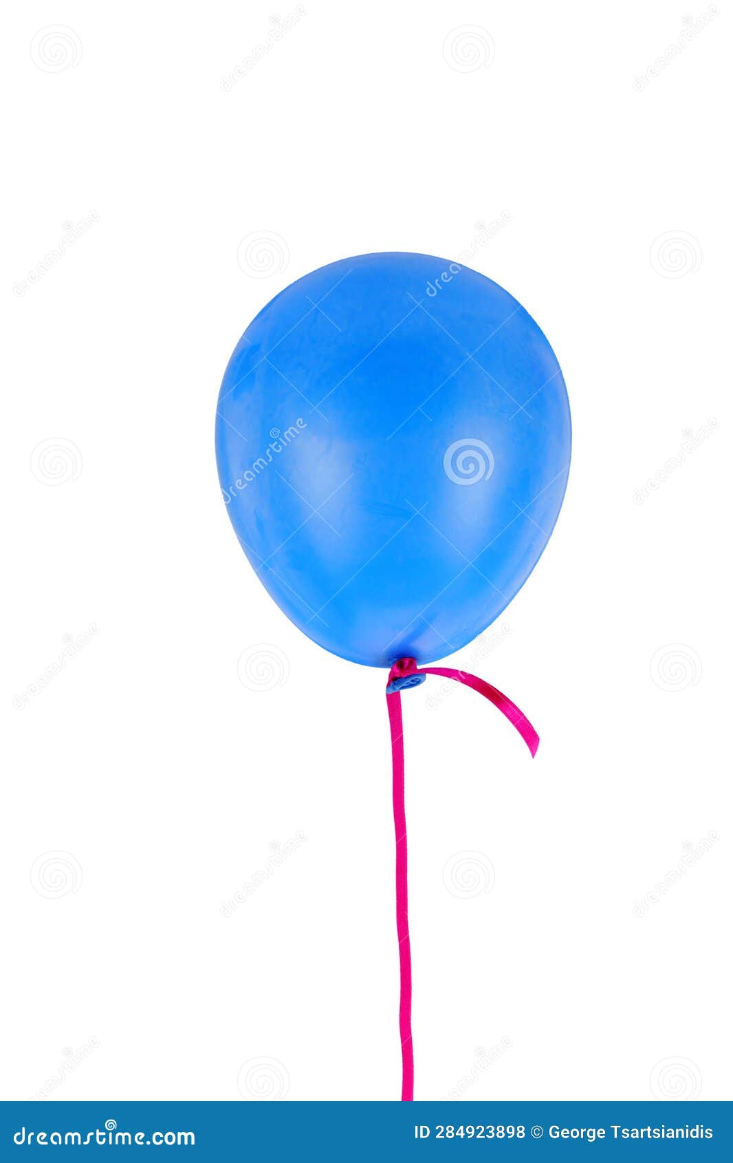 Blue Balloon and Ribbon Flying Isolated on White Background Stock Photo ...