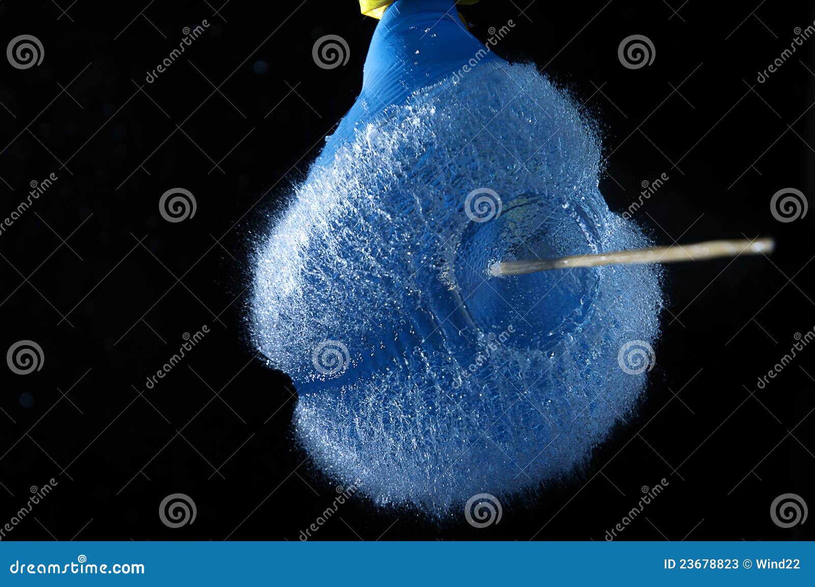 The Blue Balloon Rupture of the Moment Stock Image - Image of impact ...