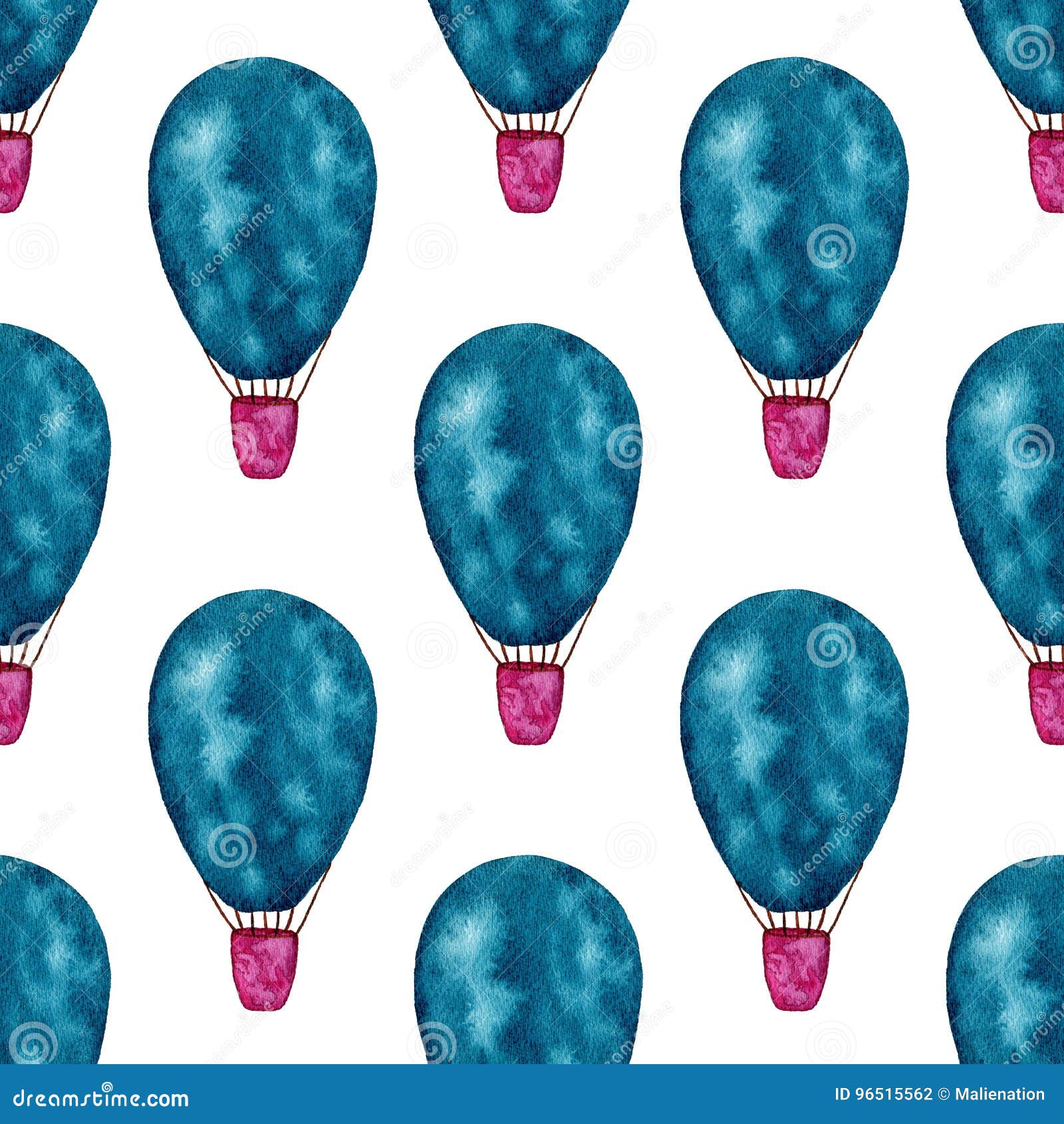 Blue Balloon Seamless Pattern. Painted Bright Texture. Textile or ...