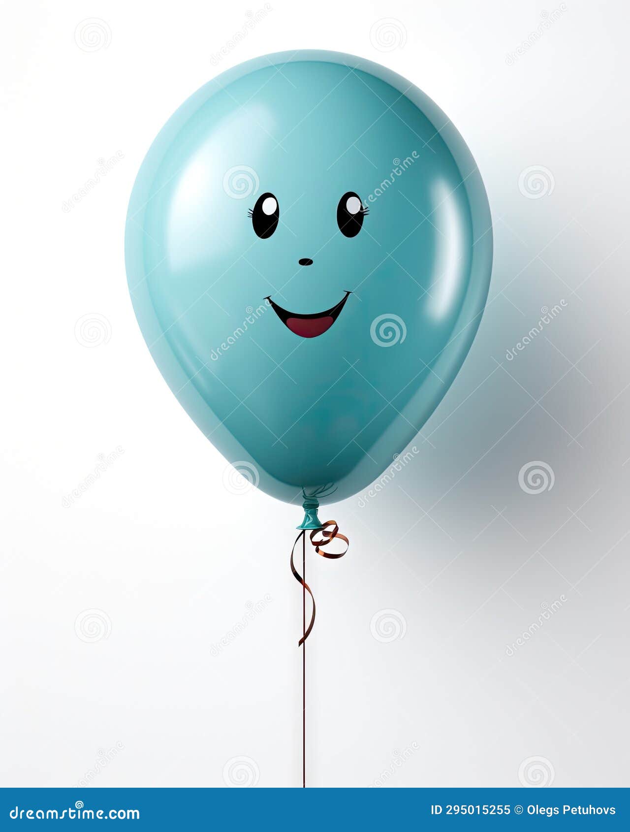 A Blue Balloon with a Smiley Face on a String Attached To a Wall ...