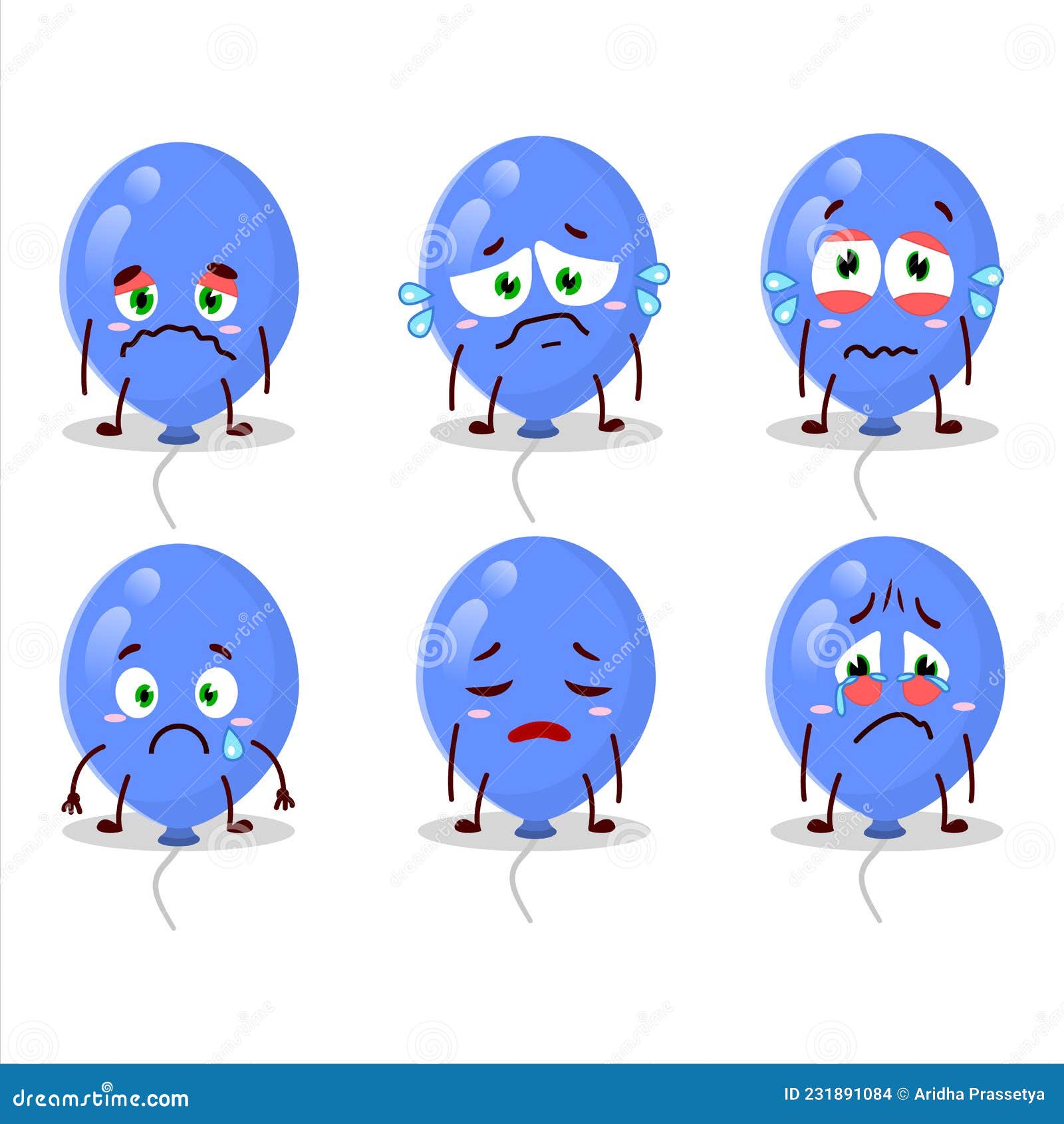 Crying Ballon Heart Mascot Cartoon Vector Illustration | CartoonDealer ...