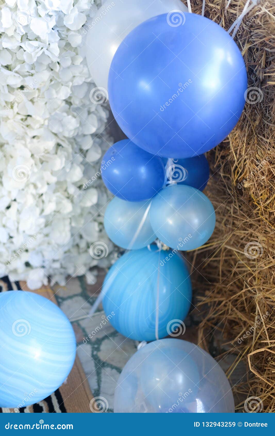 Blue Balloons of Different Sizes Stock Image - Image of concept ...