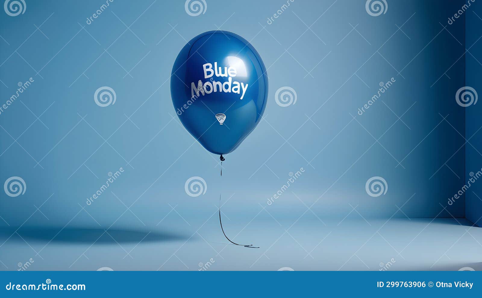 Blue Balloons with a Blue Monday Theme Stock Illustration ...