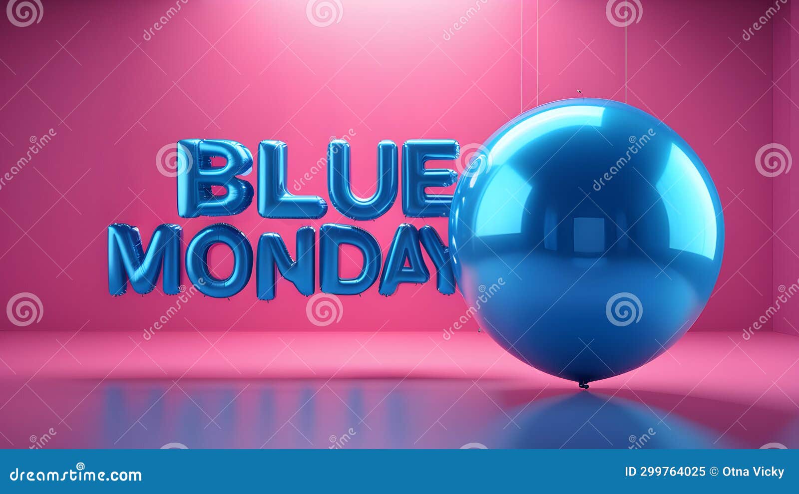 Blue Balloons with a Blue Monday Theme Stock Illustration ...