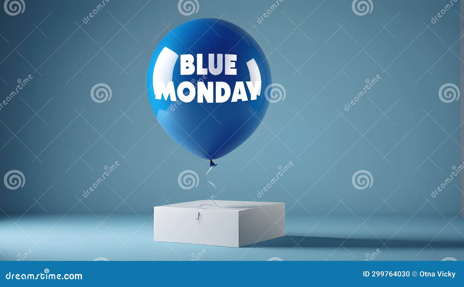 Blue Balloons with a Blue Monday Theme Stock Illustration ...