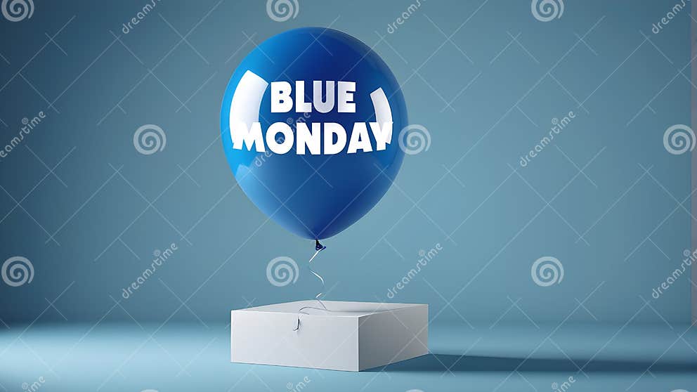 Blue Balloons with a Blue Monday Theme Stock Illustration ...
