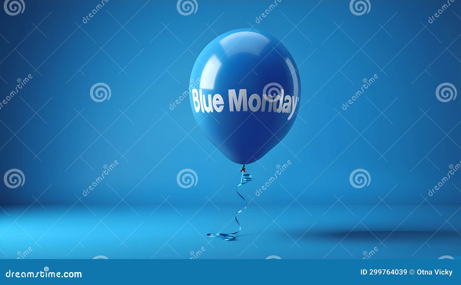 Blue Balloons with a Blue Monday Theme Stock Illustration ...