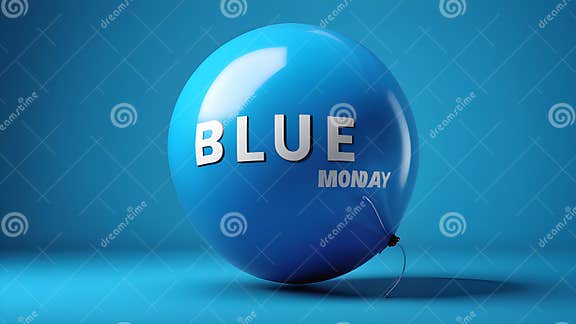Blue Balloons with a Blue Monday Theme Stock Illustration ...