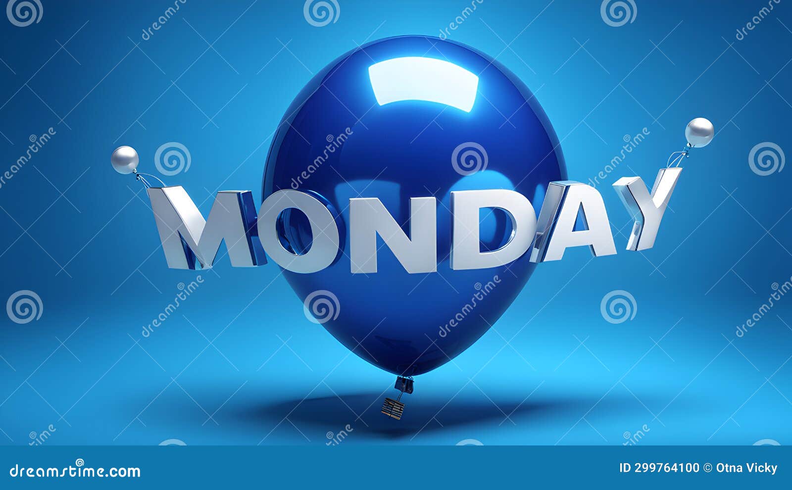 Blue Balloons with a Blue Monday Theme Stock Illustration ...
