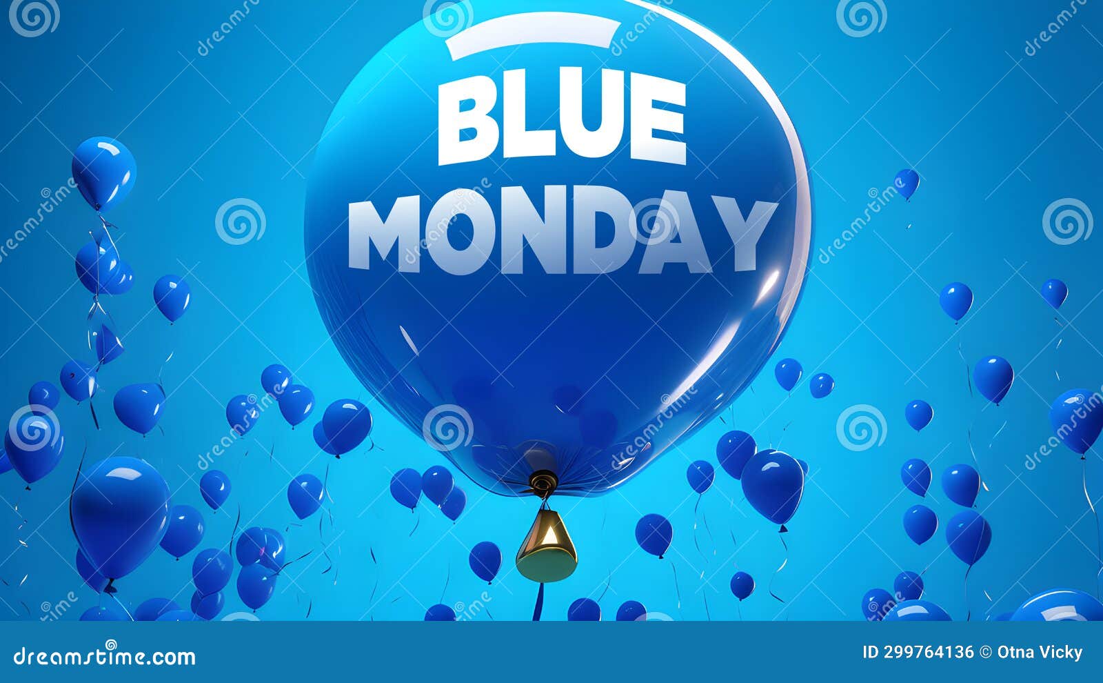 Blue Balloons with a Blue Monday Theme Stock Illustration ...