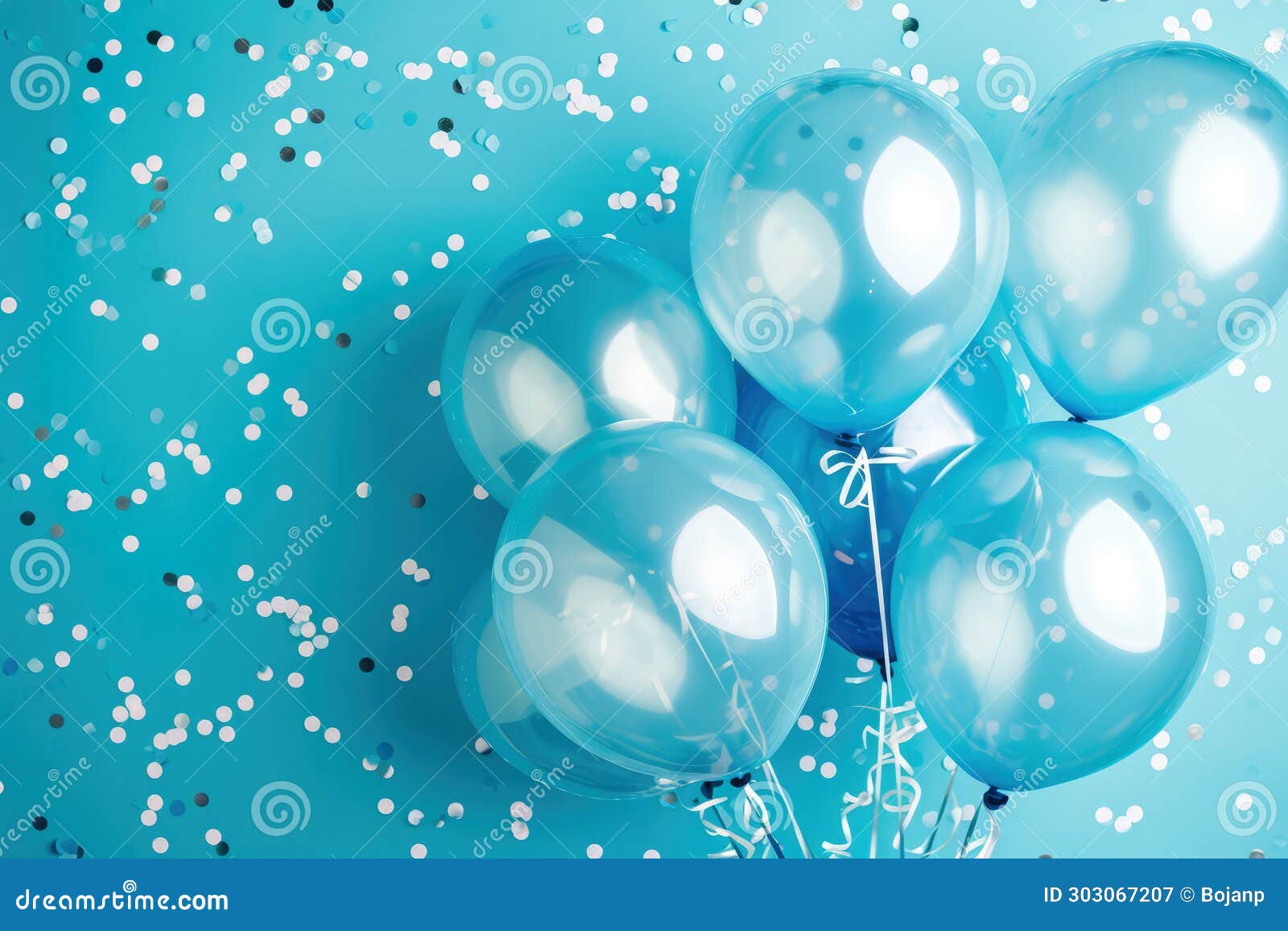 Blue Balloons Party Invitation Background. AI Generative Stock ...