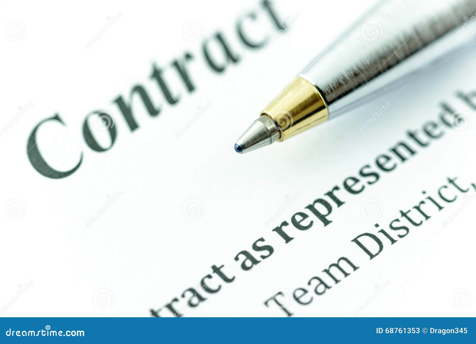 Blue Ballpoint Pen on a Contract. Stock Image - Image of deal, business ...