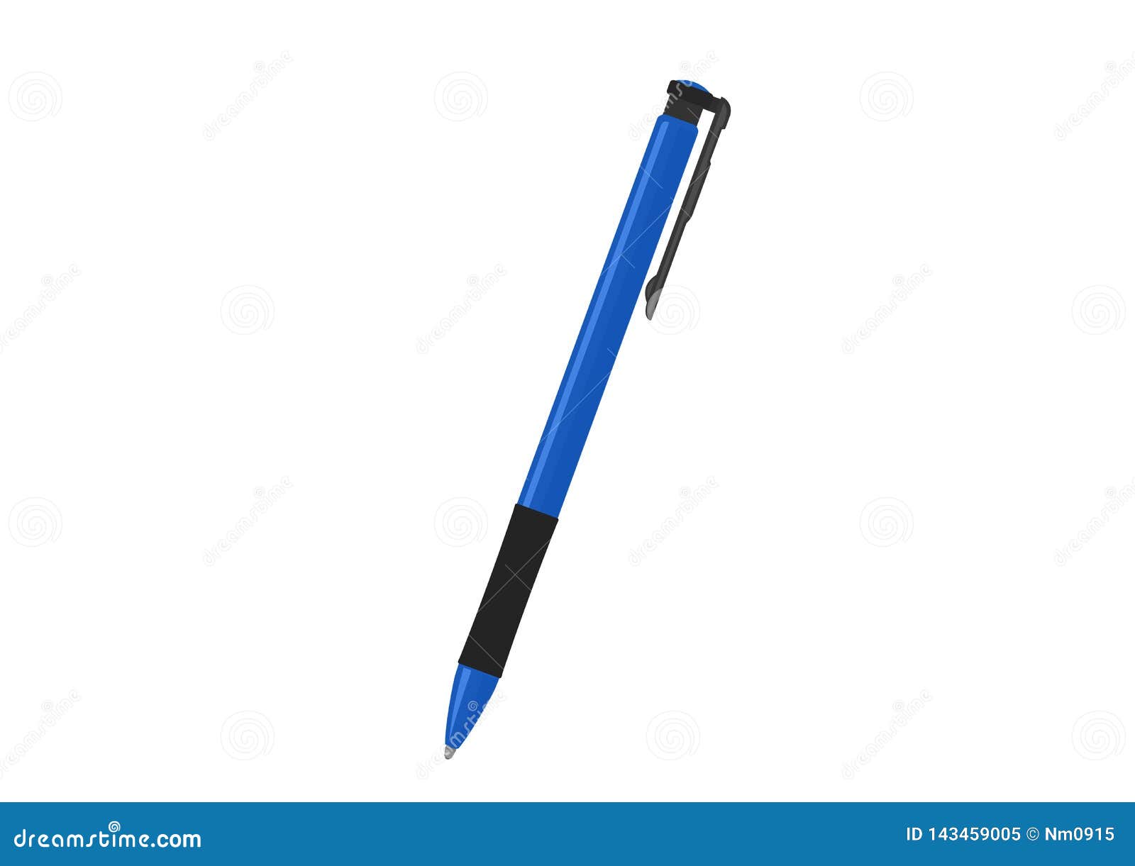 Blue Ballpoint Pen for Writing Stock Vector - Illustration of ballpoint ...