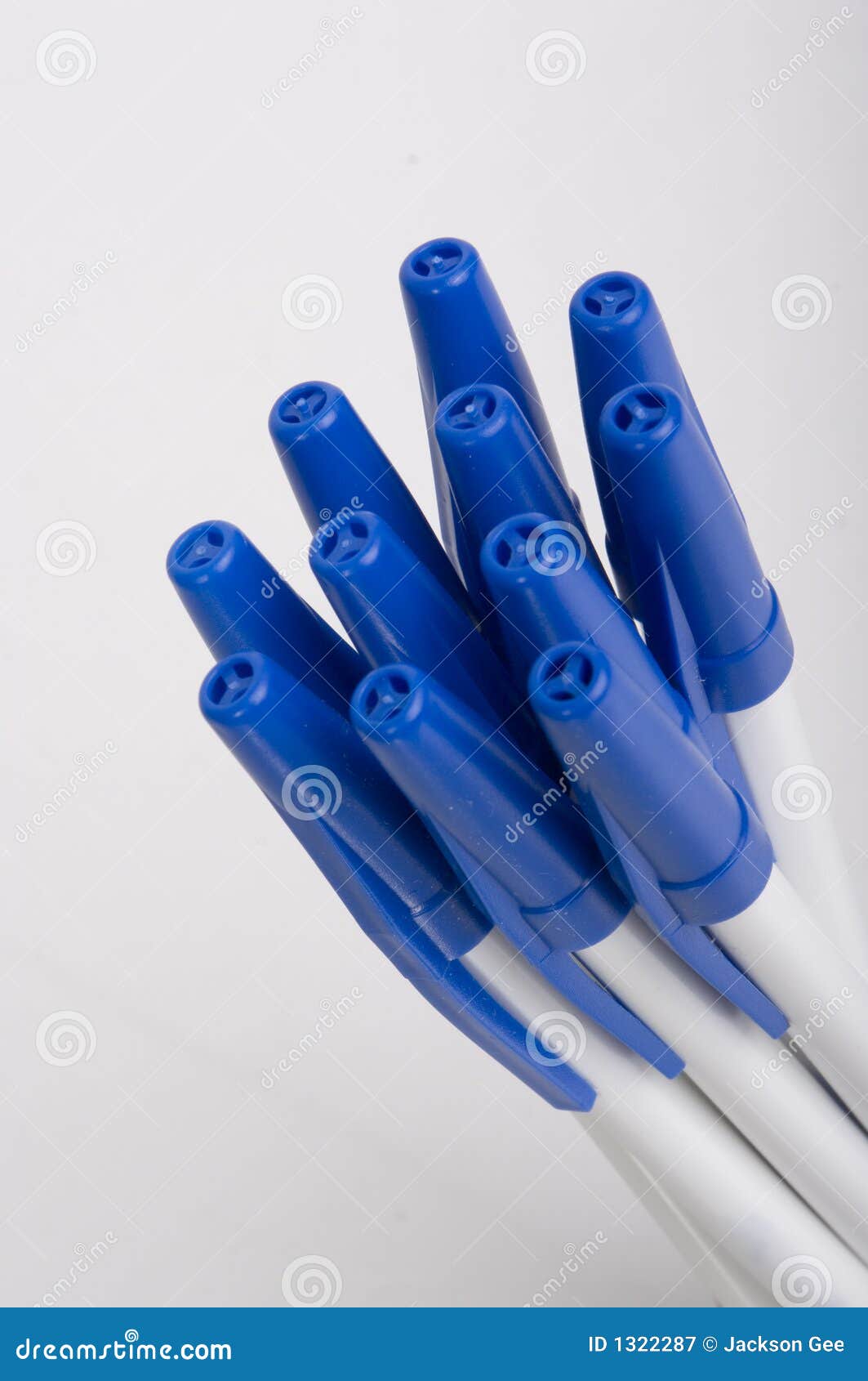 Blue Ballpoint Pens stock image. Image of pattern, caps - 1322287