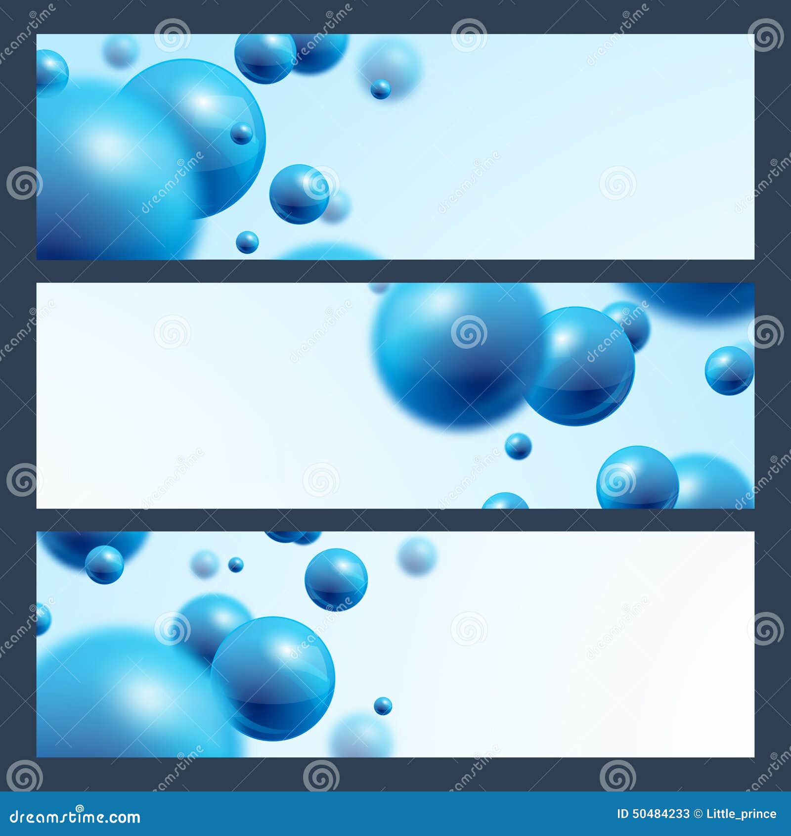 Blue Balls Banners Abstract Background Stock Vector - Illustration of ...