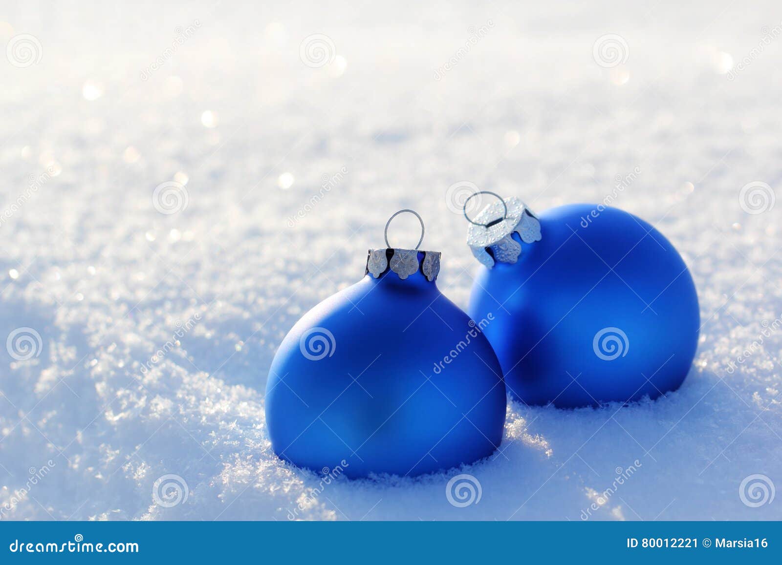 Blue Balls in the snow stock image. Image of blue, group - 80012221