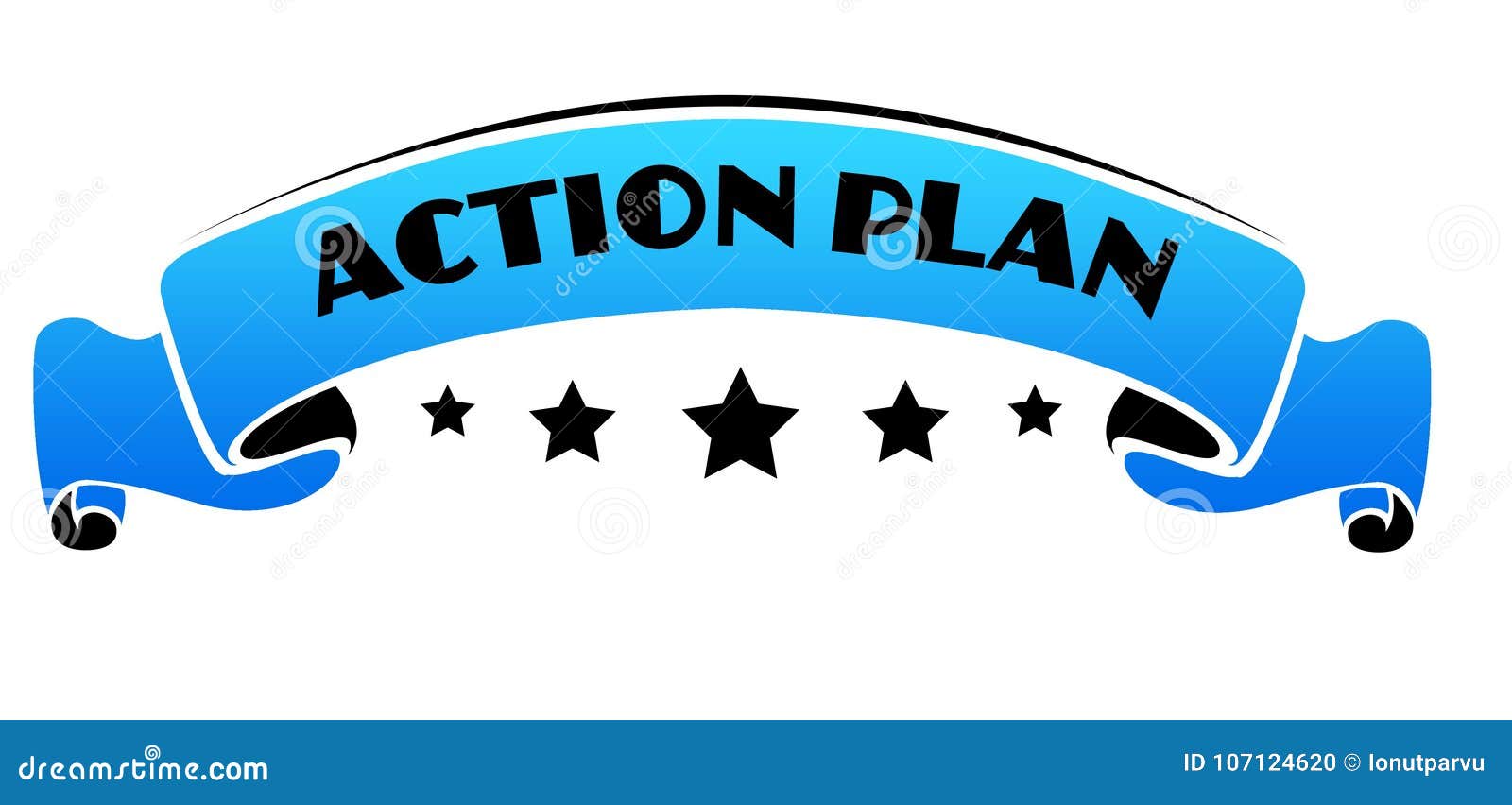 Blue Band with ACTION PLAN Text. Stock Illustration - Illustration of ...