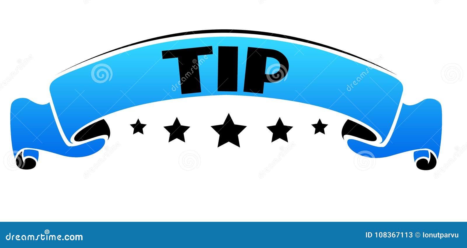 Blue band with TIP text. stock illustration. Illustration of ...