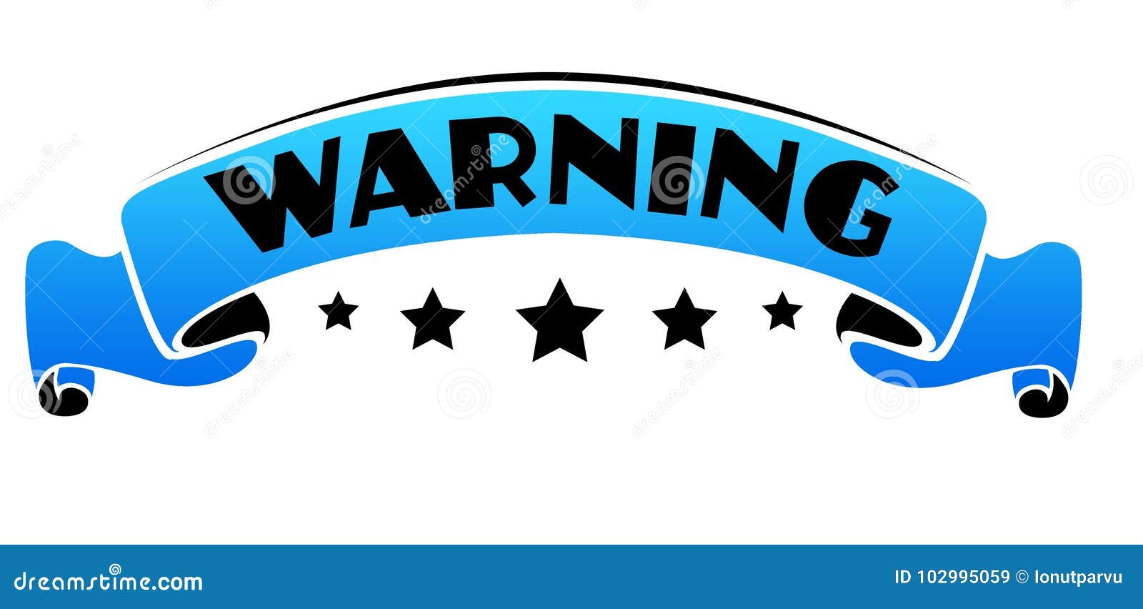 Blue Band with WARNING Text. Stock Illustration - Illustration of blue ...