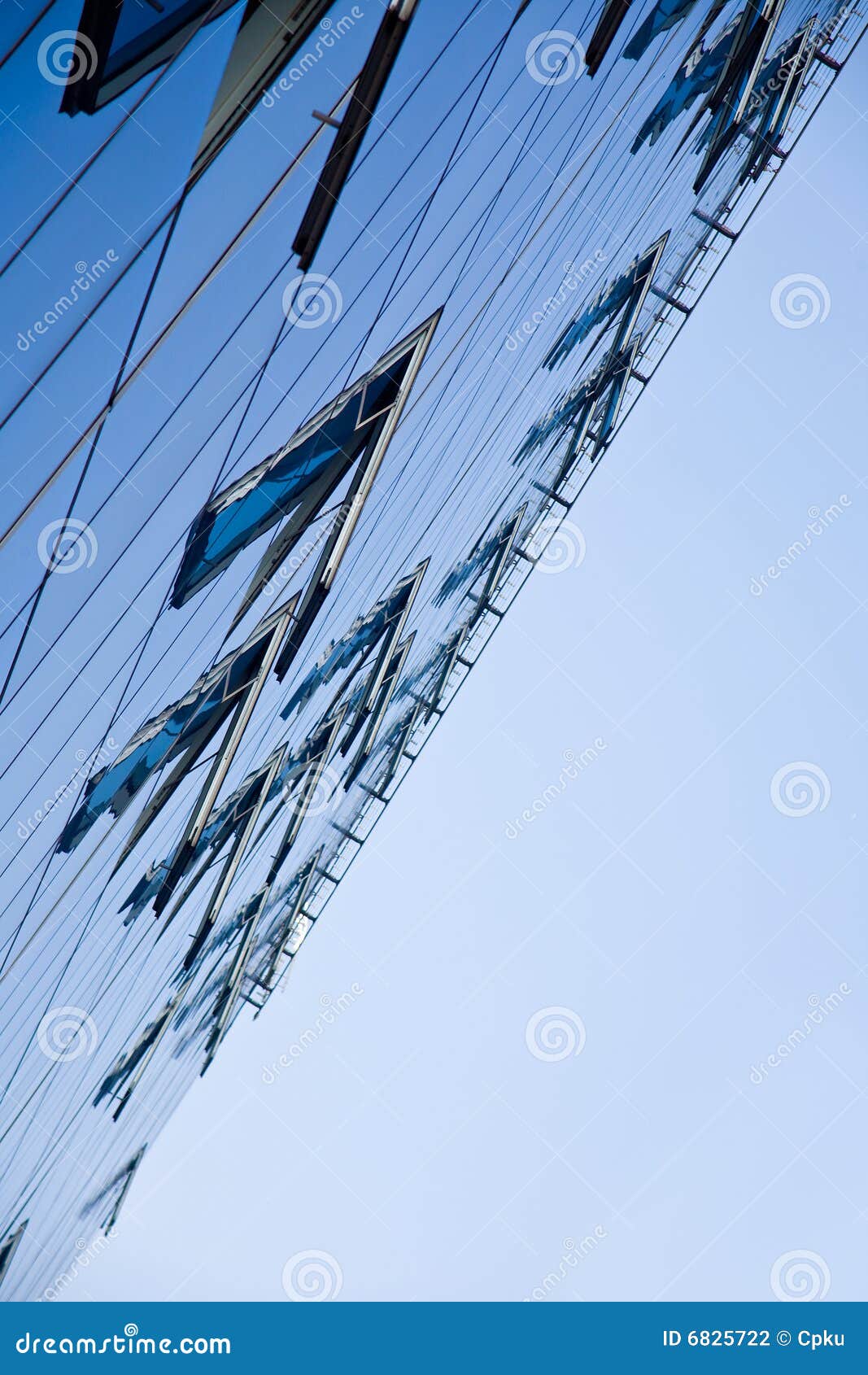 Blue Bank with Open Windows Stock Photo - Image of office, structure ...