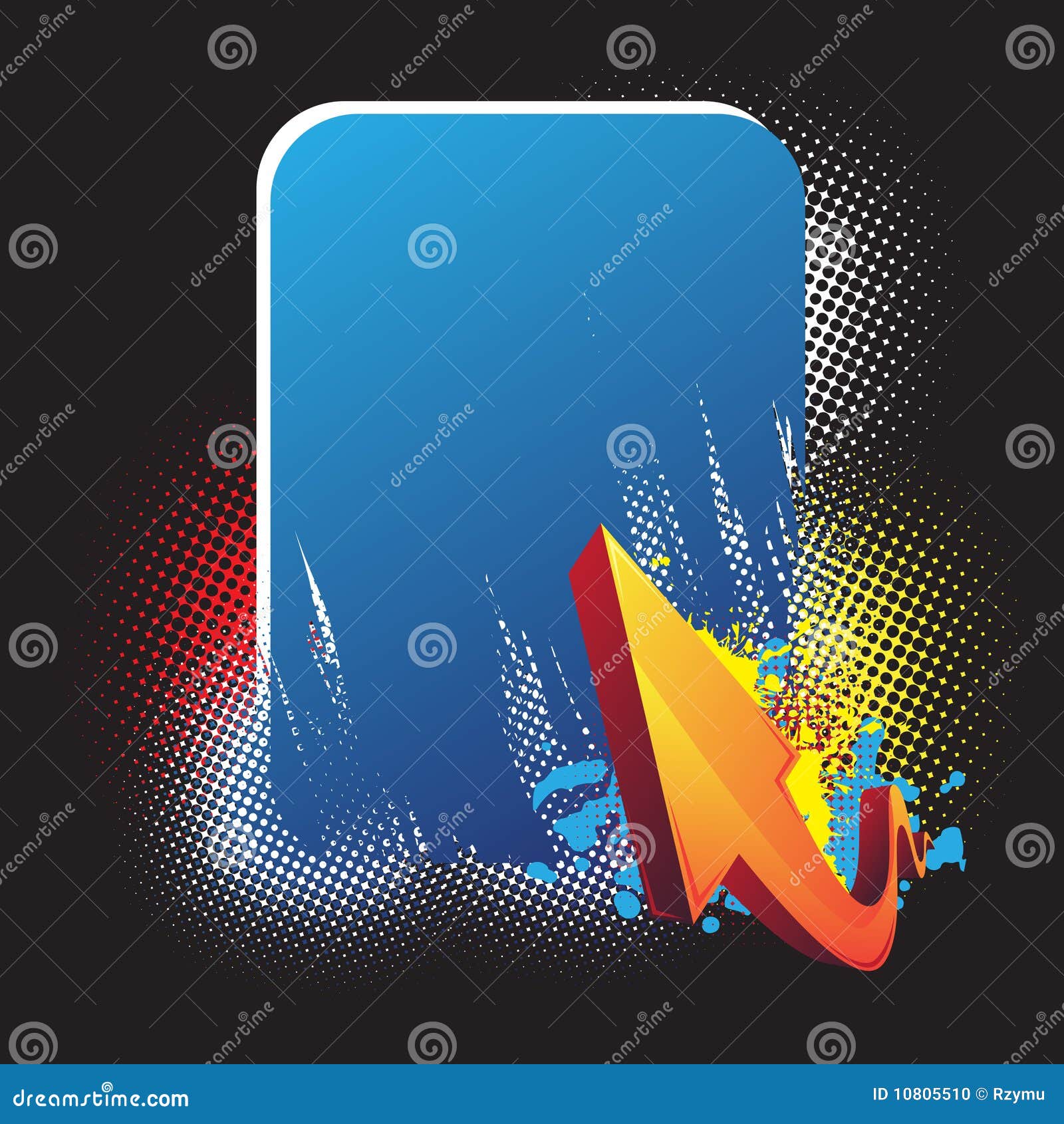 Blue banner and arrow stock vector. Illustration of revival - 10805510