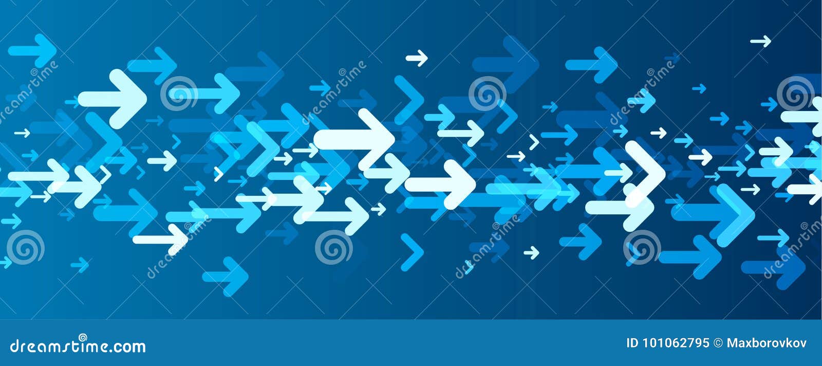 Blue Banner with Arrows Pattern. Stock Vector - Illustration of ...