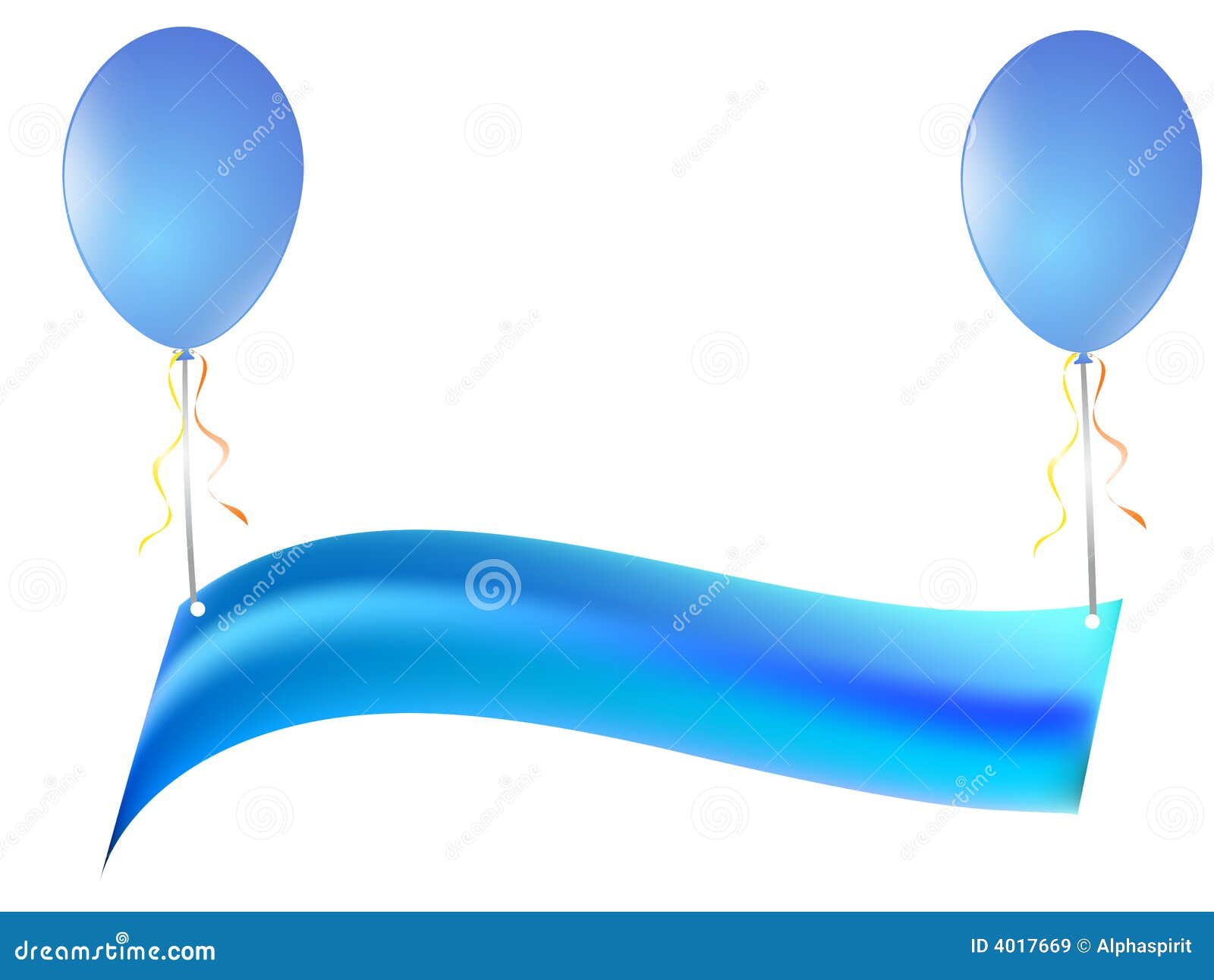 Blue banner with balloons stock vector. Illustration of balloon - 4017669