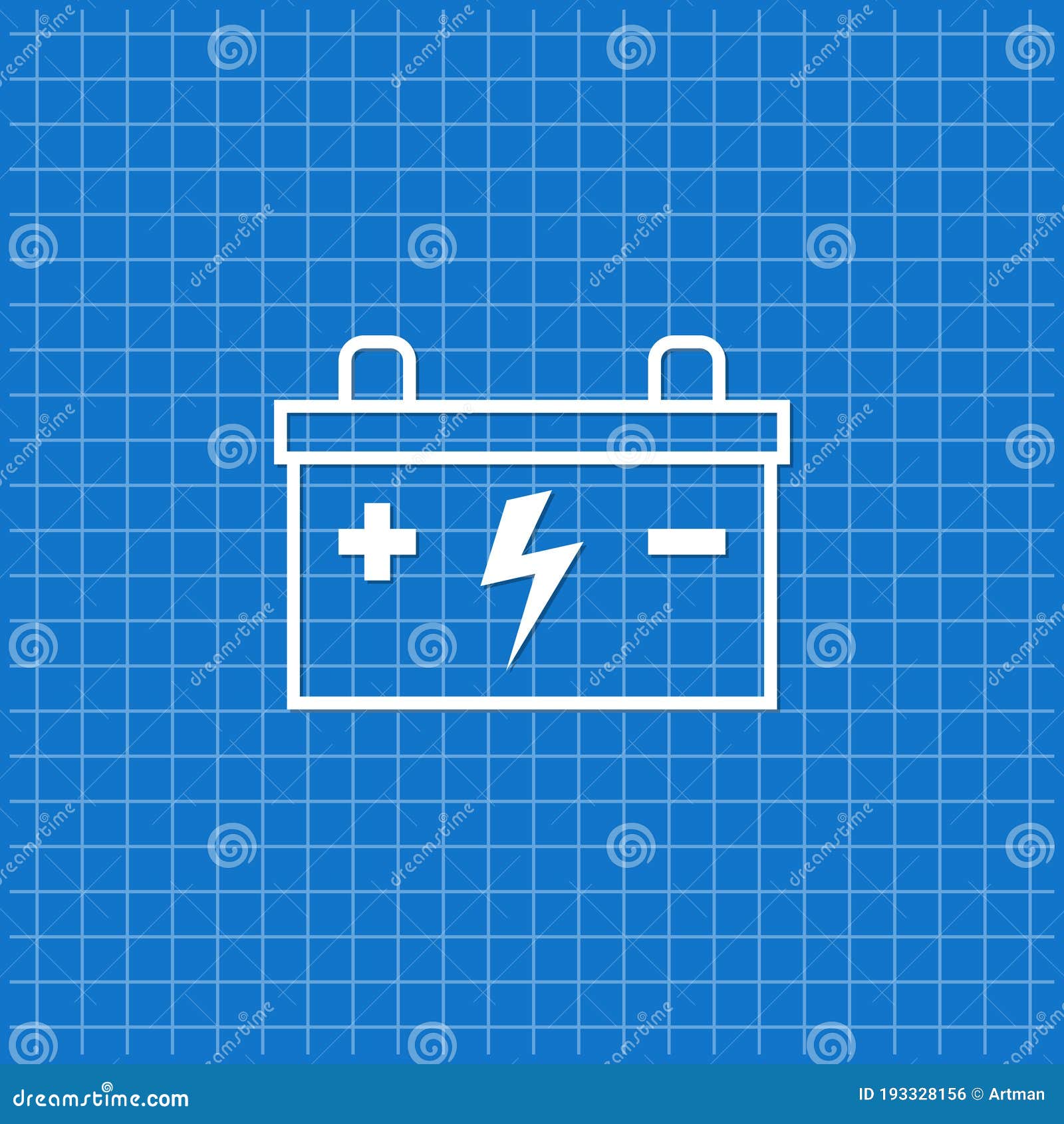 Blue Banner with Car Battery Icon Stock Vector - Illustration of line ...