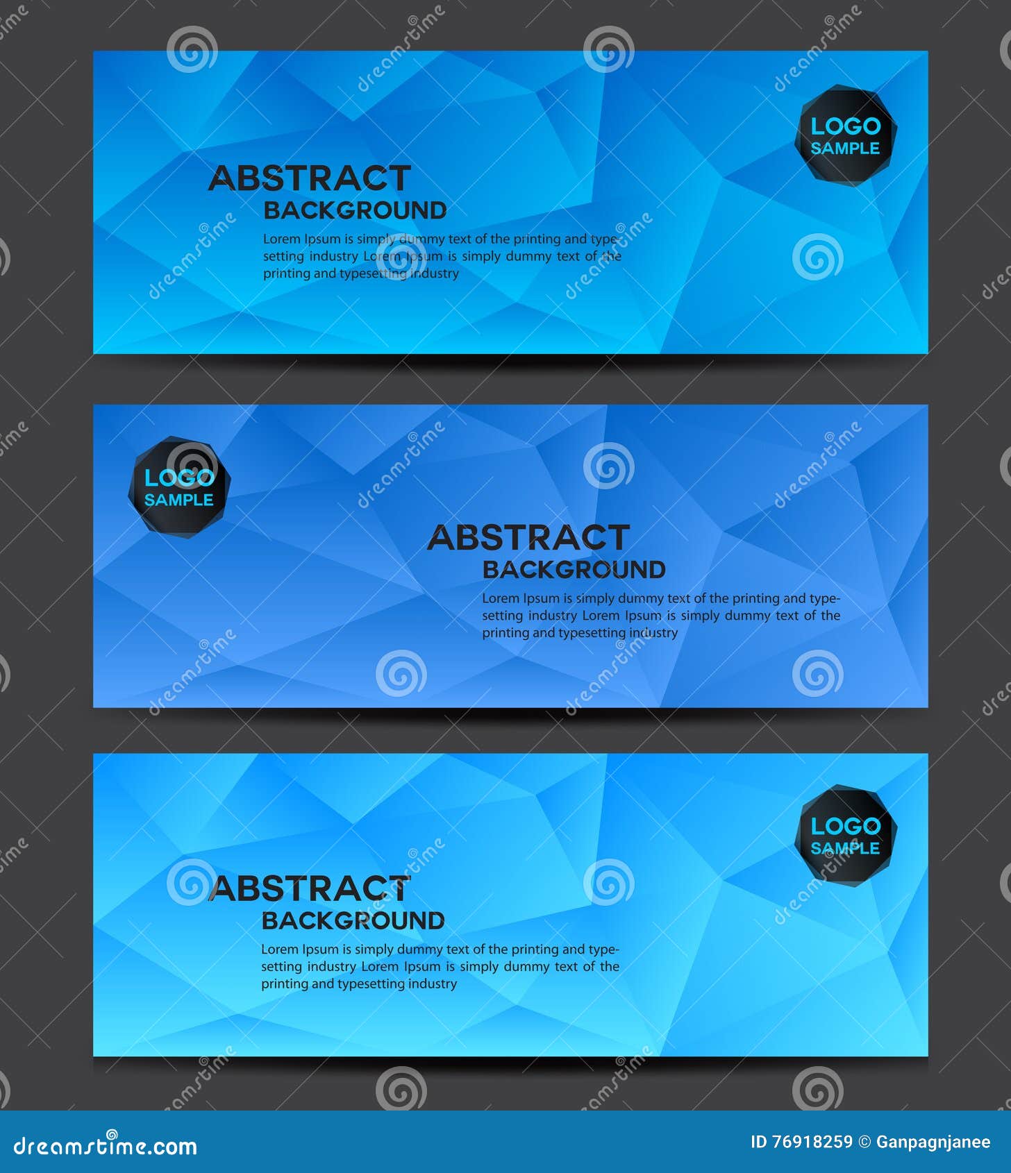 Blue Banner Design Vector , Polygon Background Stock Vector ...