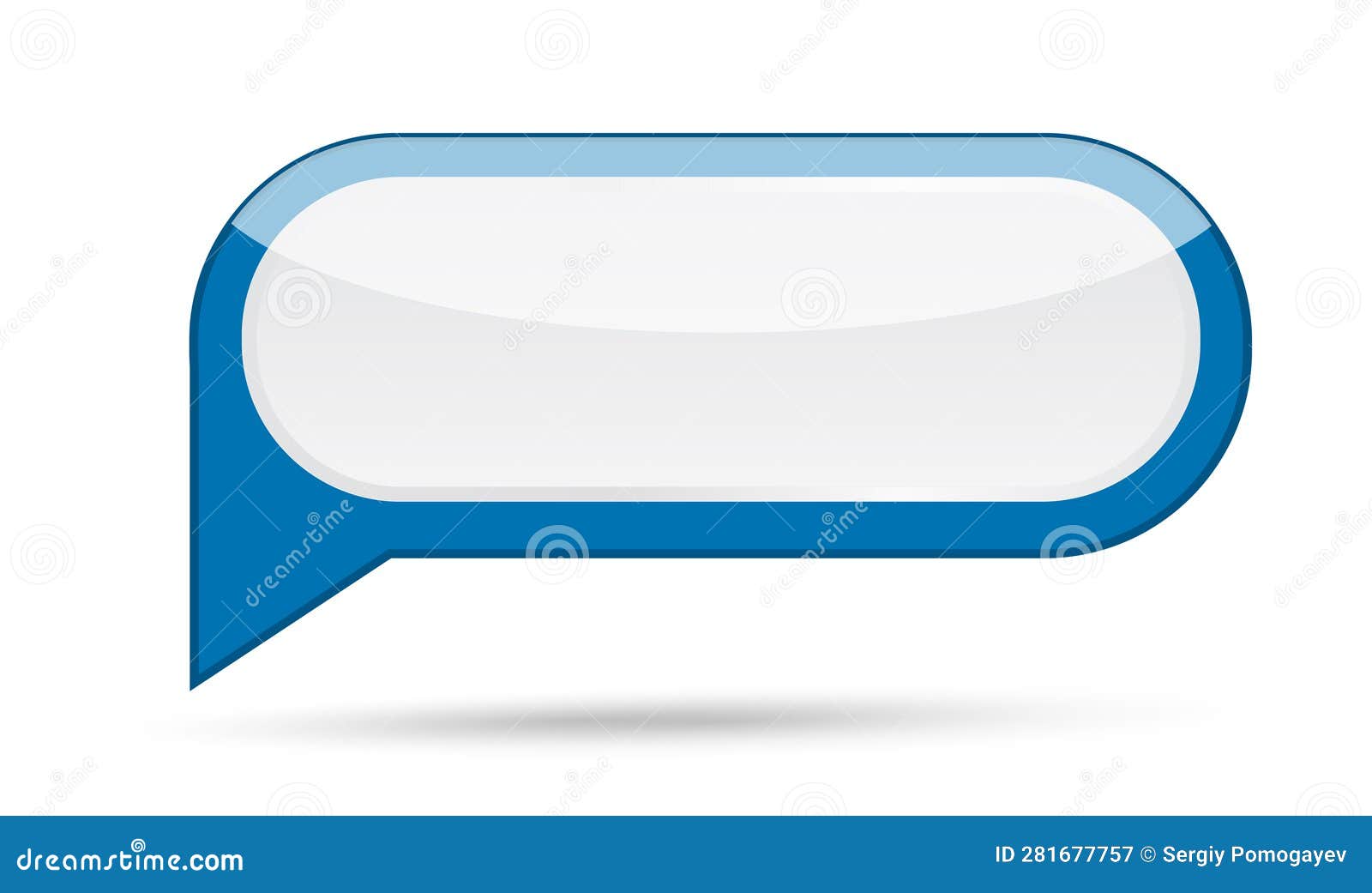 Blue Banner Icon. Glossy Illustration Stock Vector - Illustration of ...